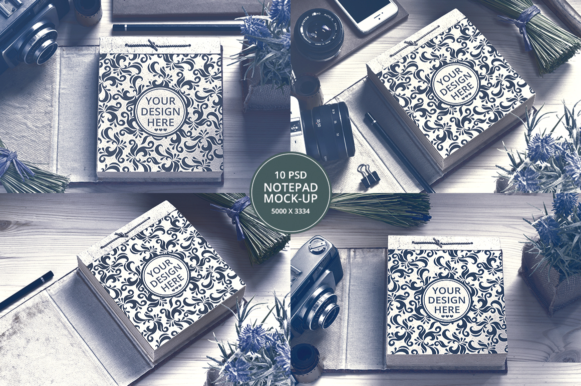 Notepad Mock-Up Bundle (16161) | Mock Ups | Design Bundles