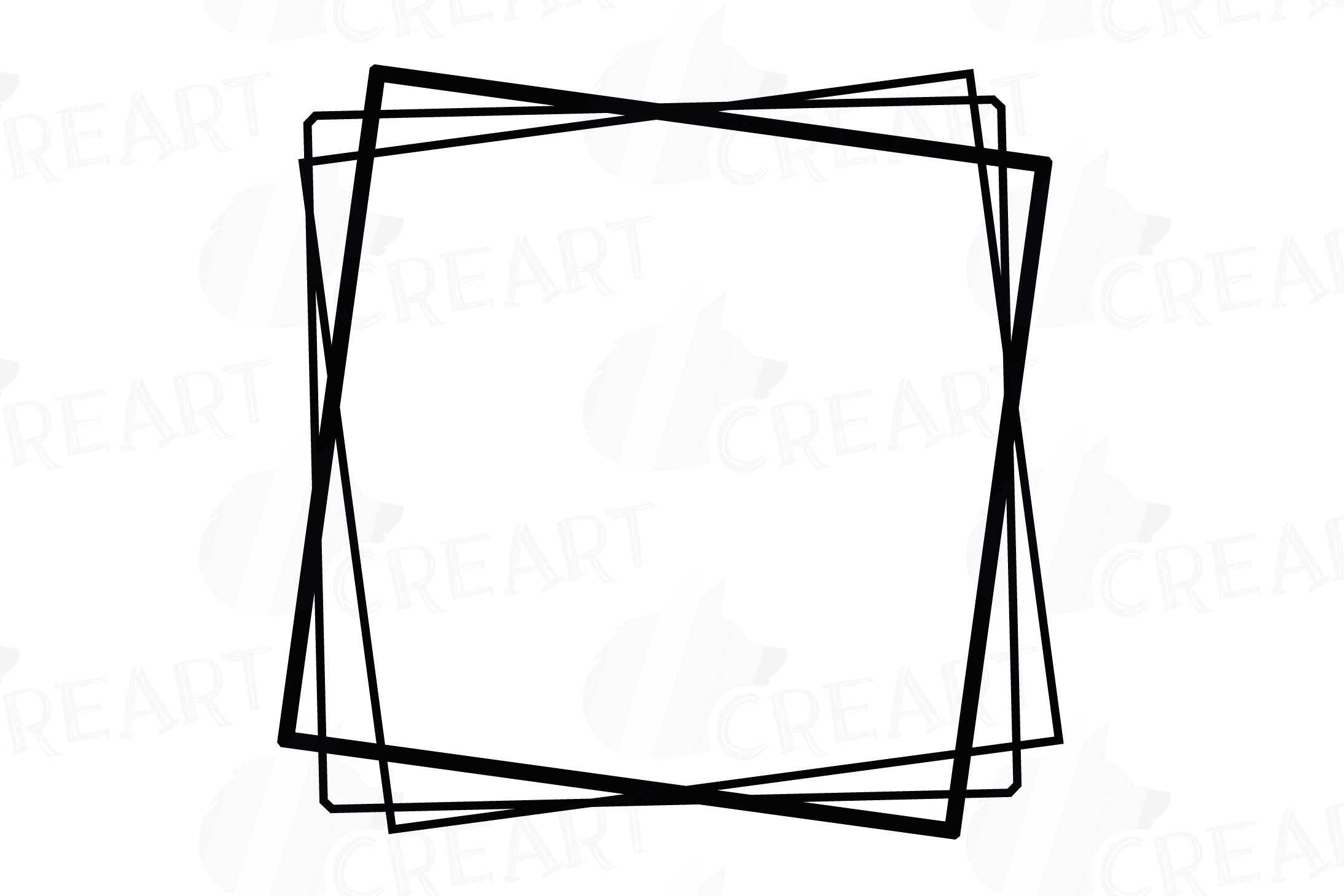 Elegant geometric black frames, lineal frames clip art