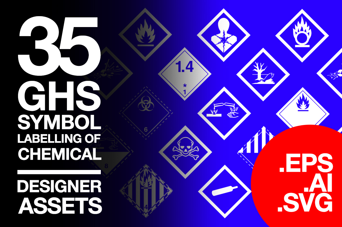 35 Symbol Chemicals Warning GHS SVG AI EPS