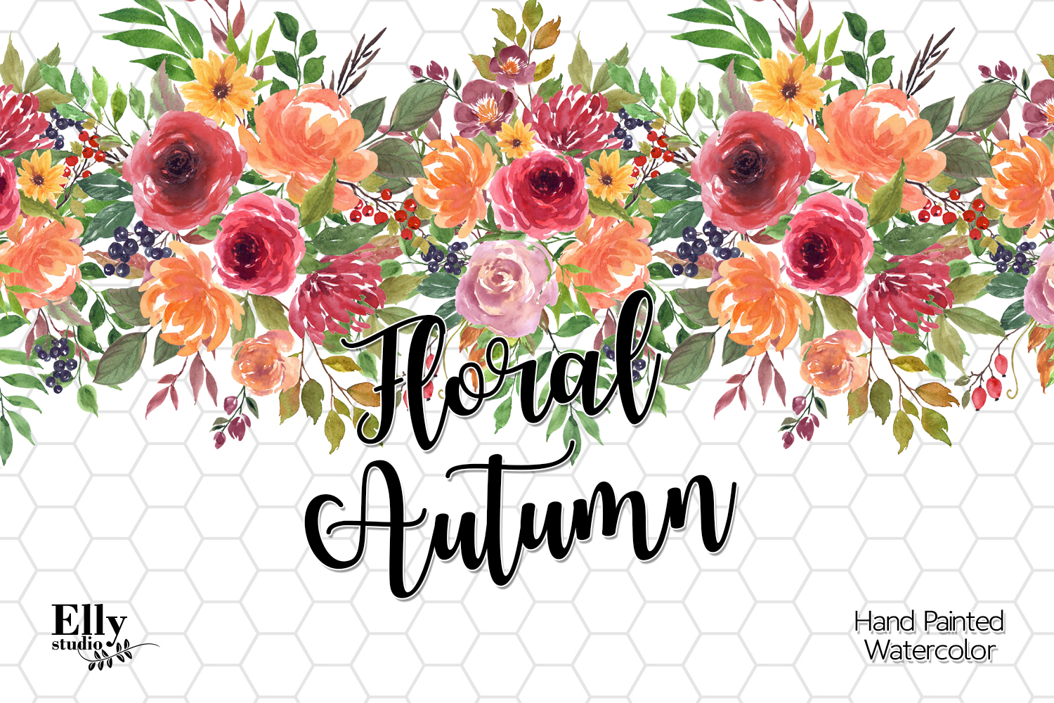 Watercolor Floral Autumn Clip Art (126170) | Illustrations | Design Bundles