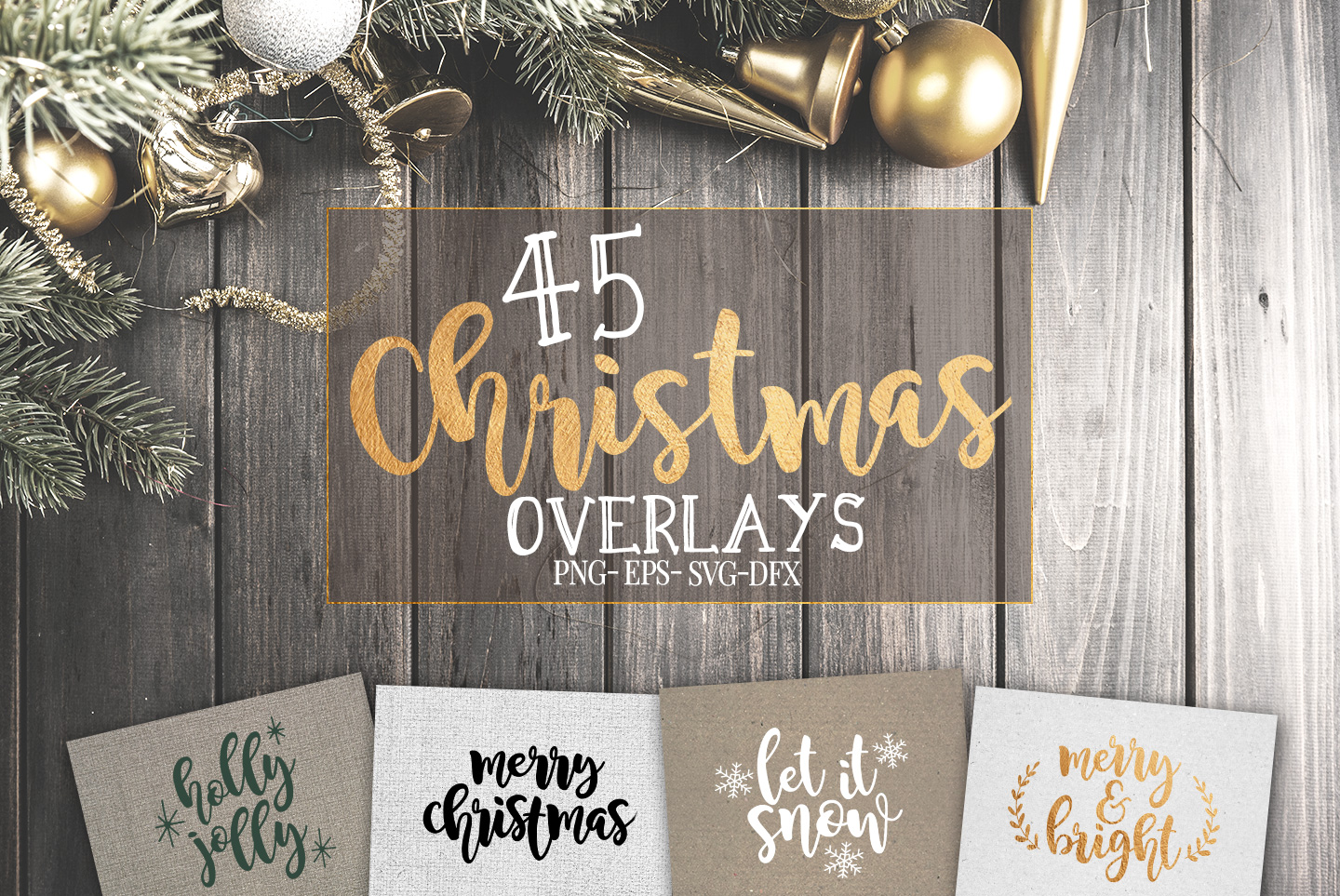 45 Christmas overlays, SVG, PNG, DXF, EPS (39489) | SVGs | Design Bundles