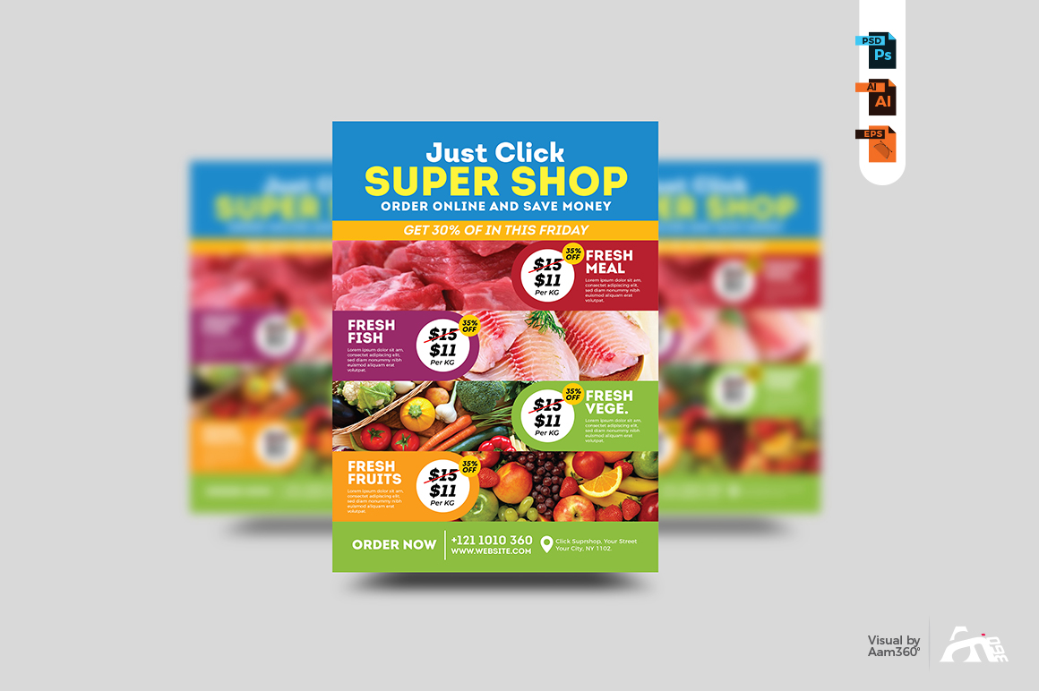 Supermarket Promotional Flyer Template