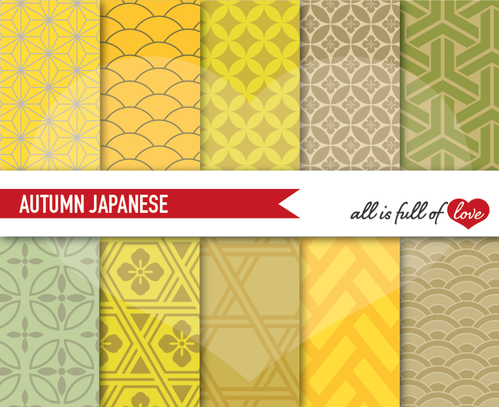 Japanese Backgrounds Golden Yellow Digital Graphics (34932) | Patterns ...