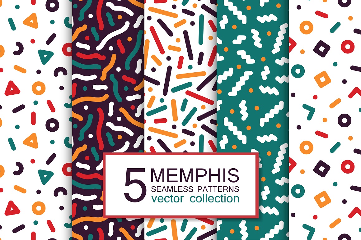 Colorful seamless memphis patterns (44007) | Patterns | Design Bundles