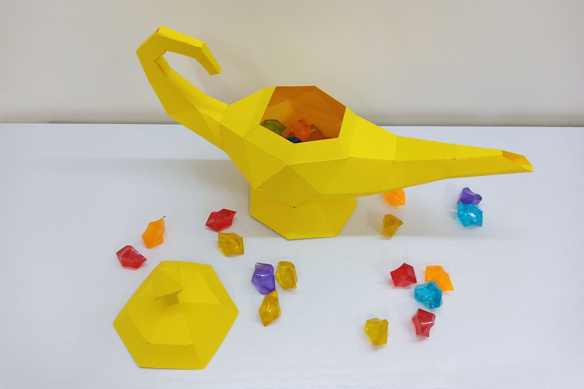 DIY Genie Lamp,Aladdin lamp,Lamp papercraft,lamp dxf,3d lamp