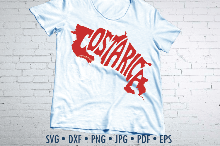 Costa Rica Word Art, Costa Rica Svg Dxf Eps Png Jpg