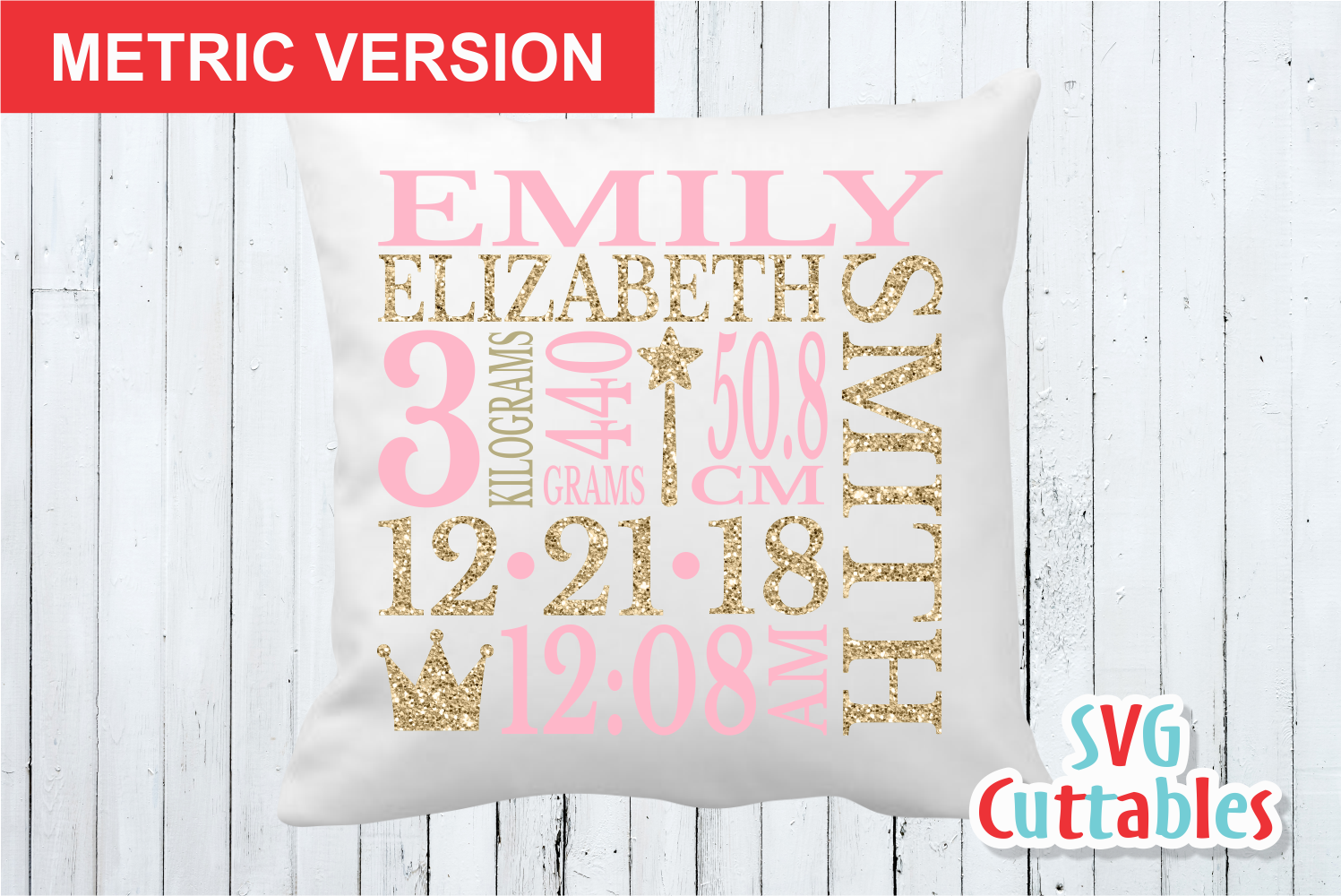 Baby Birth Announcement Template SVG Cut File 101225 Cut Files 