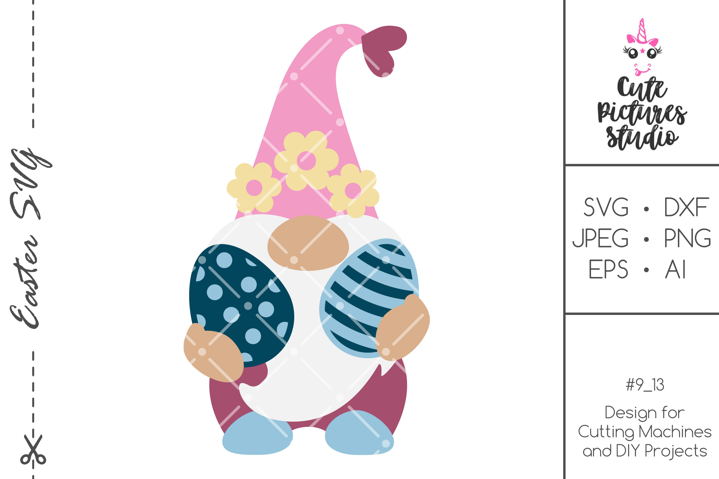 Easter gnome SVG cut file PNG clip art, Easter eggs SVG PNG