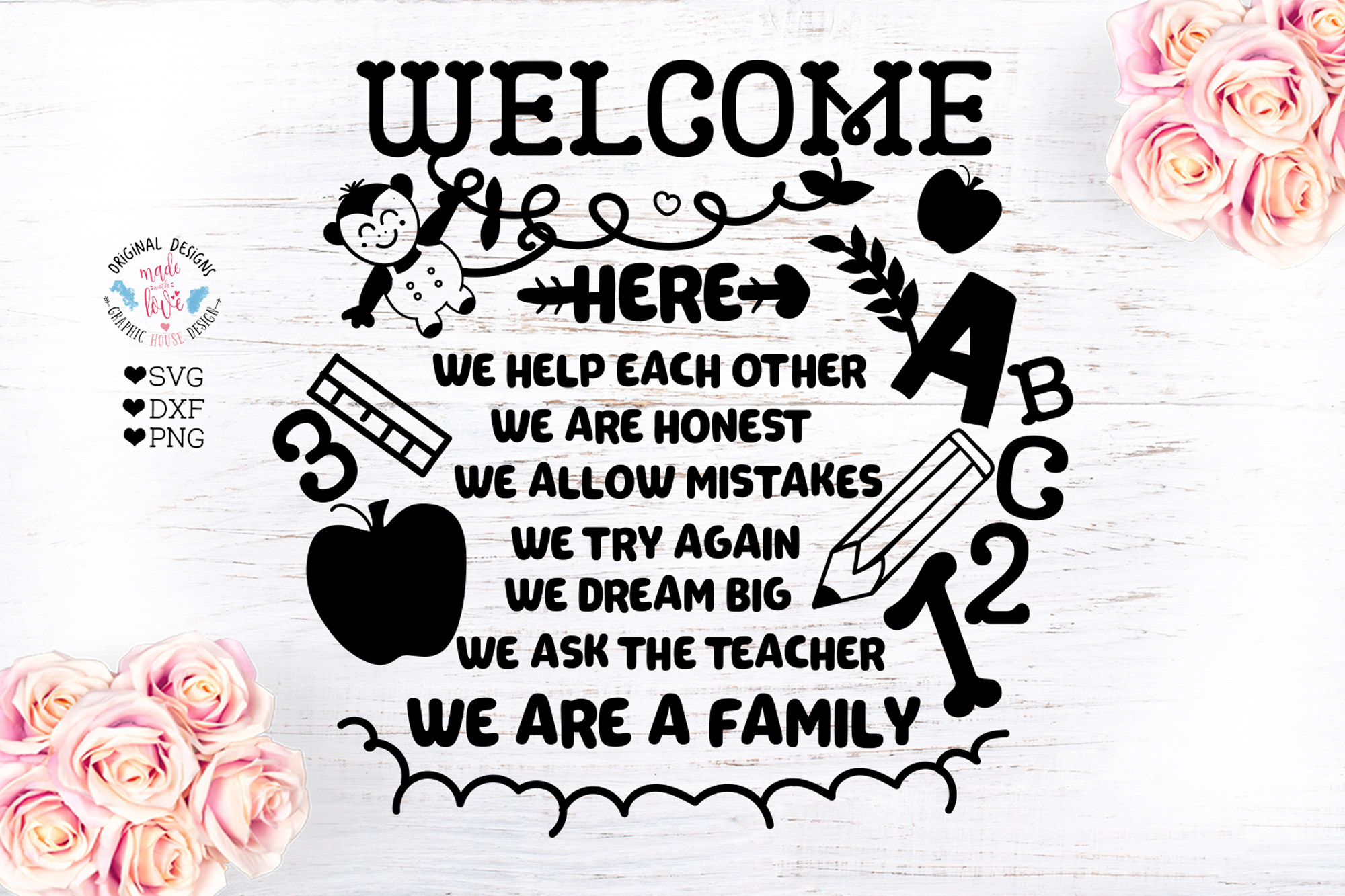 Classroom Rules For Kids Cut File SVG, DXF, PNG (28798) | SVGs | Design ...