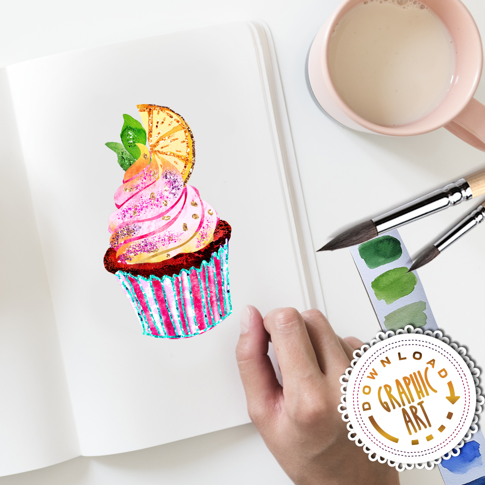 Cupcake and Donut Clip Art (111515) | Illustrations | Design Bundles