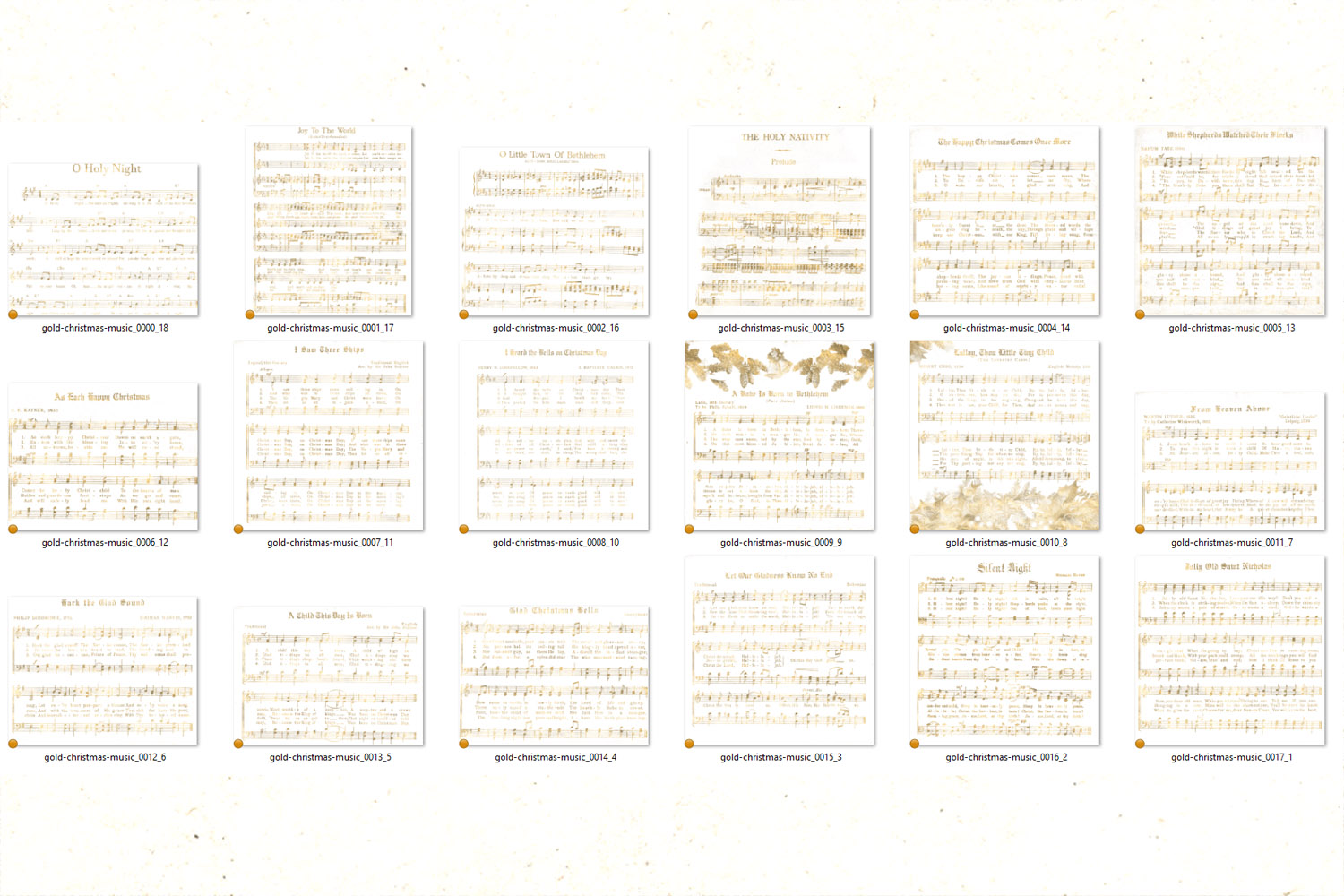 Gold Christmas Music Overlays