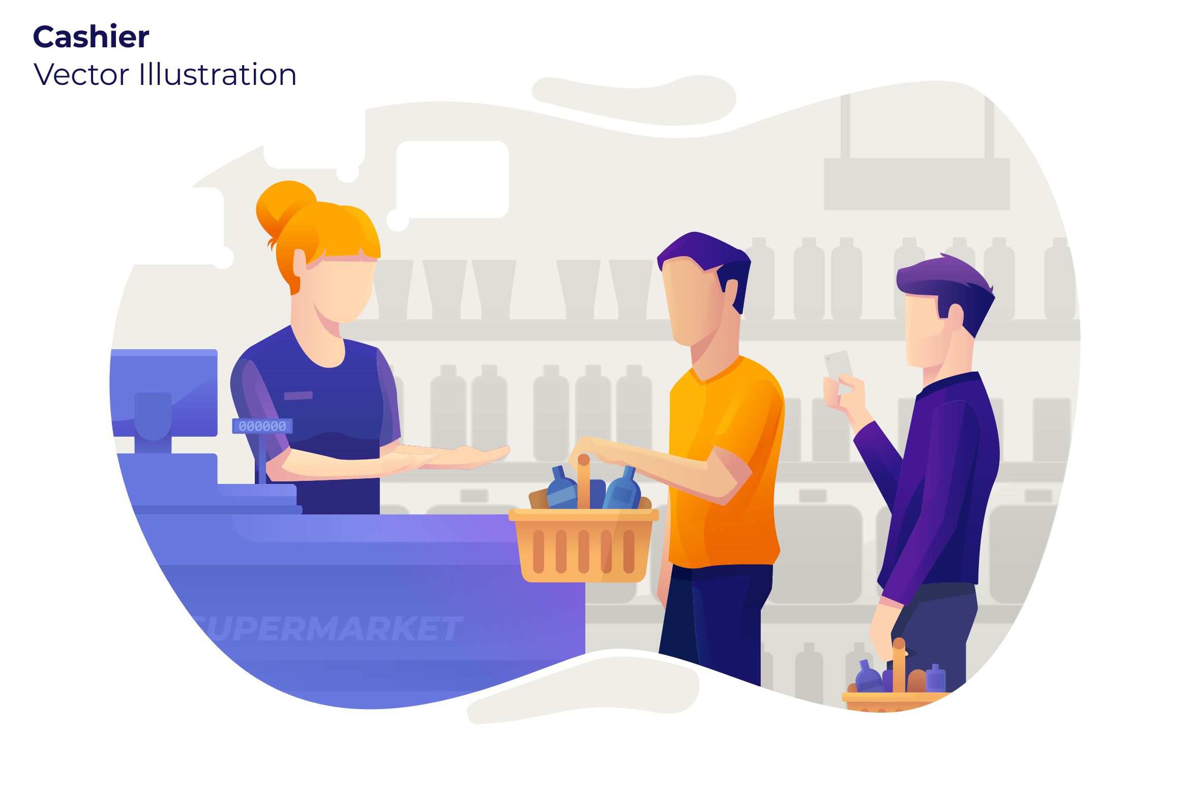 Cashier - Vector Illustration