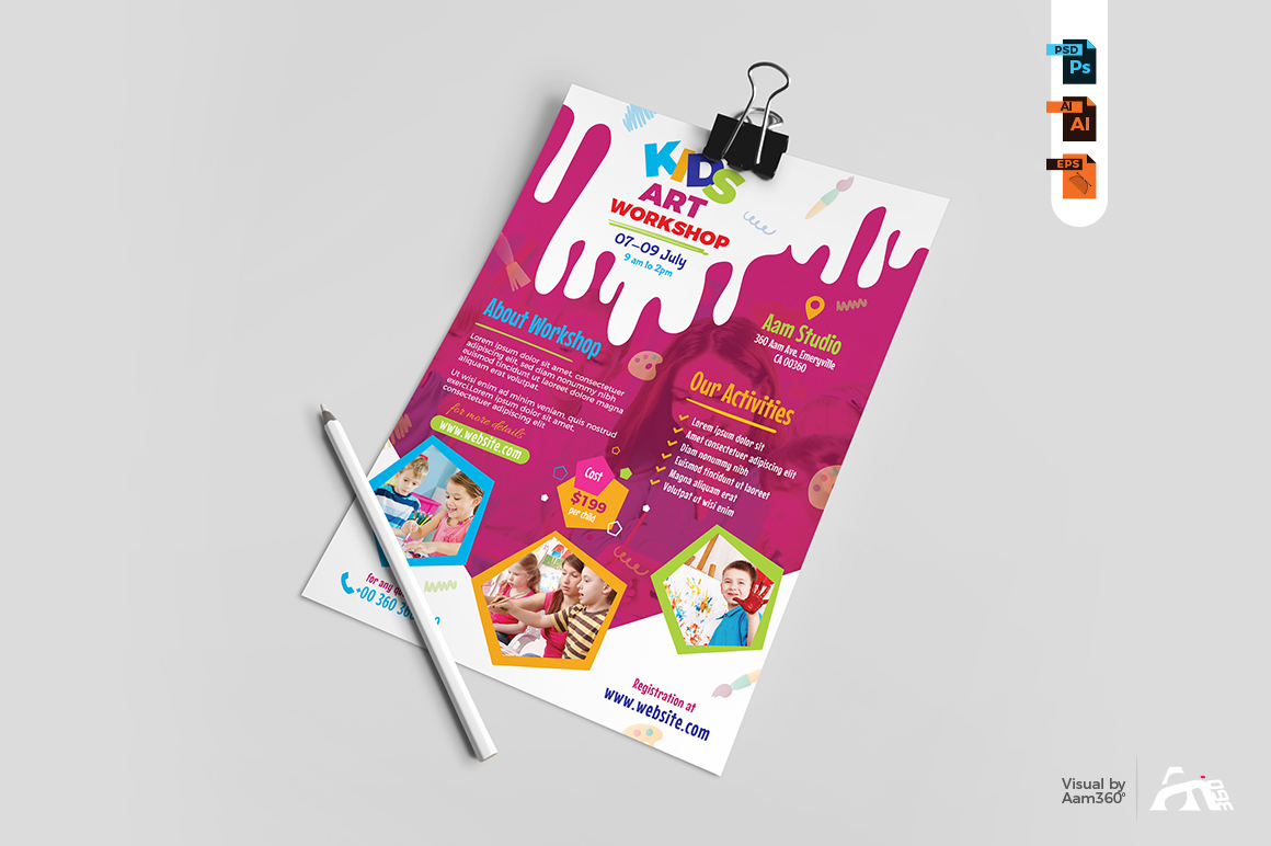 Kids Art Workshop Flyer