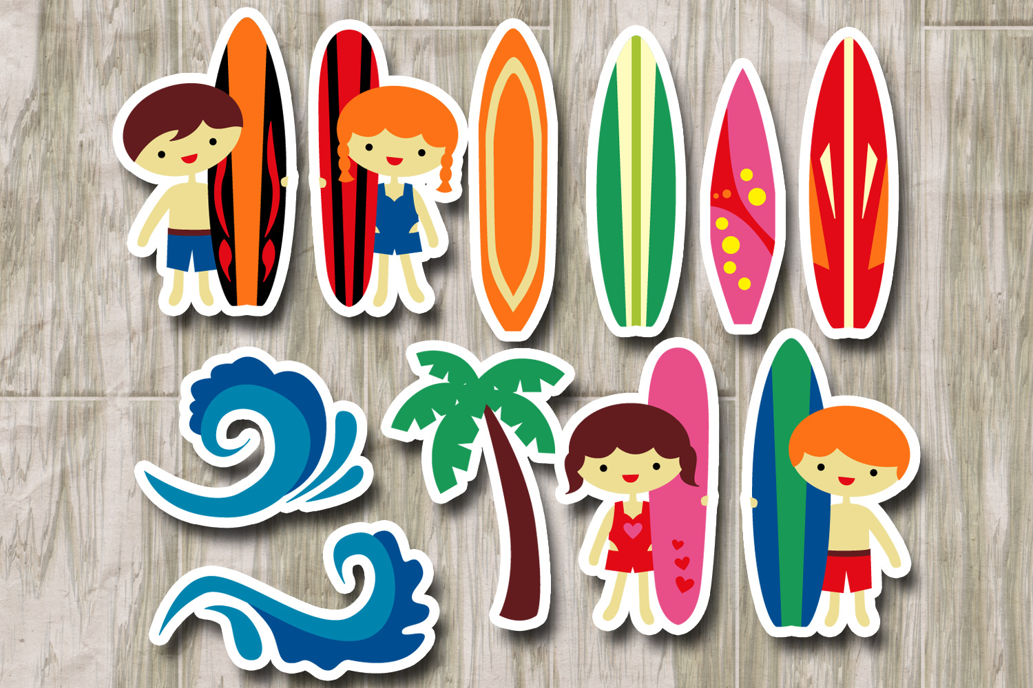 Summer surf's up clip art illustrations (84997) | Illustrations ...