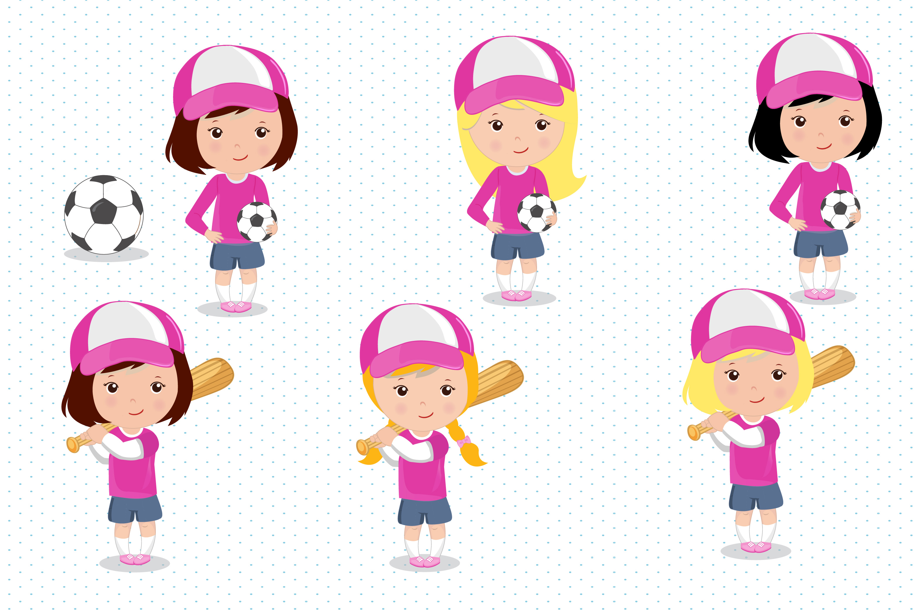 Sport girl illustrations, Sport girl graphics (25105) | Illustrations ...