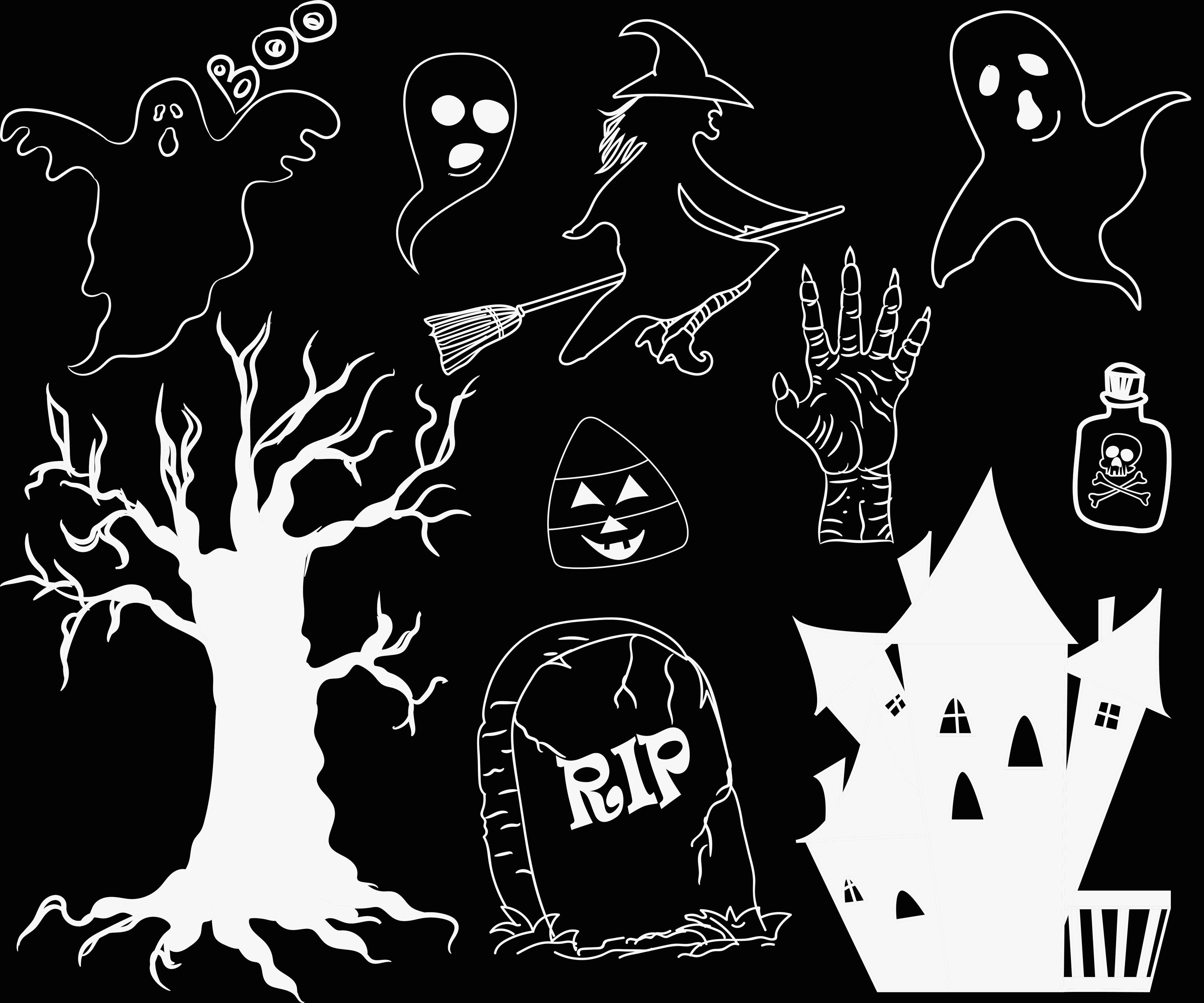 Halloween Chalk clipart (32981) | Illustrations | Design Bundles