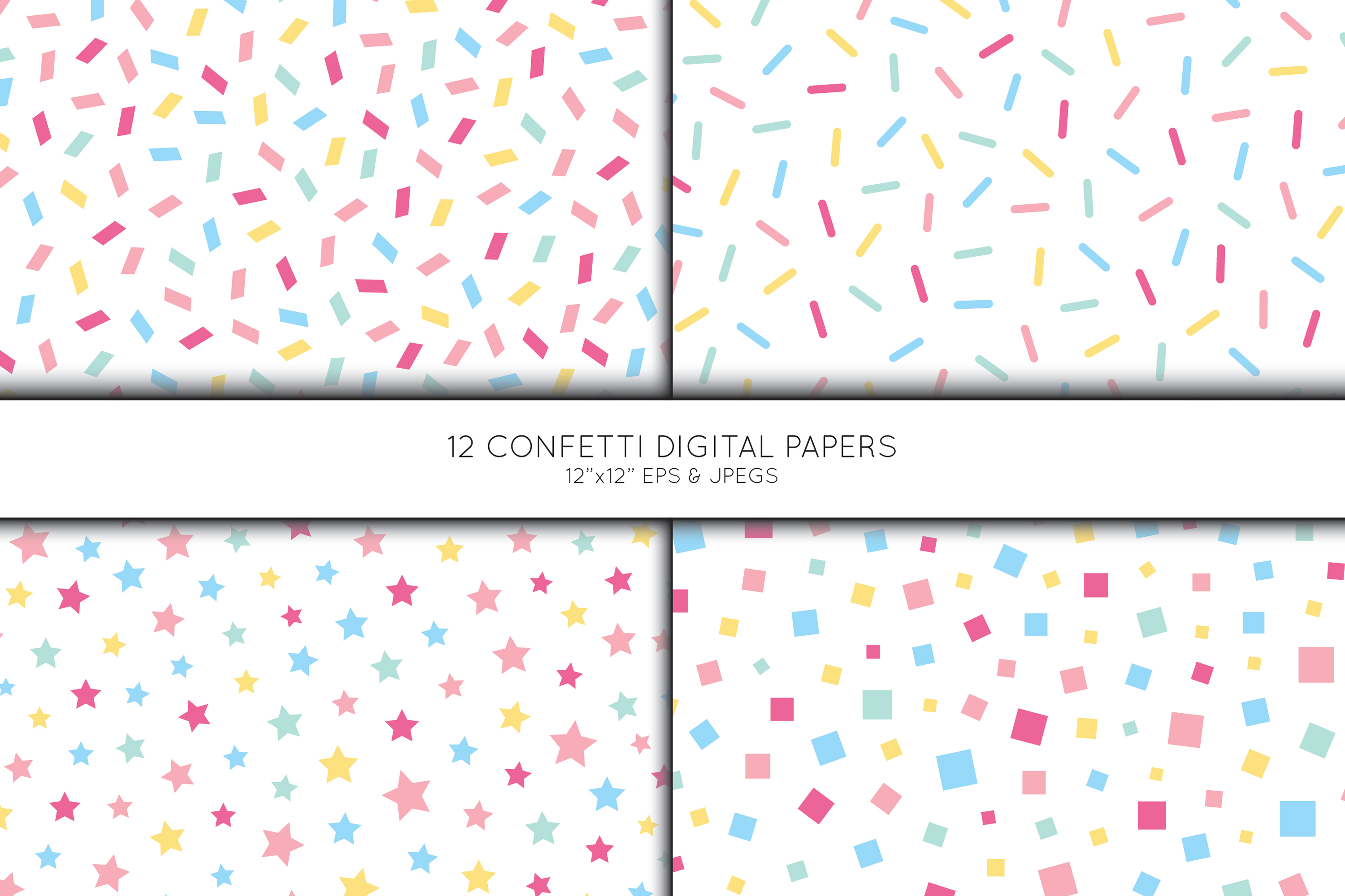 Party Digital Paper, Confetti Scrapbook paper, Sprinkles