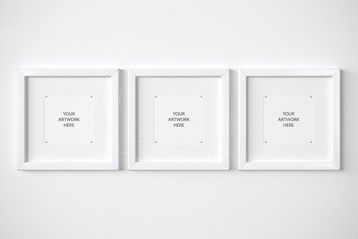 Set of 3 matted frames mockup (119877) | Mock Ups | Design Bundles