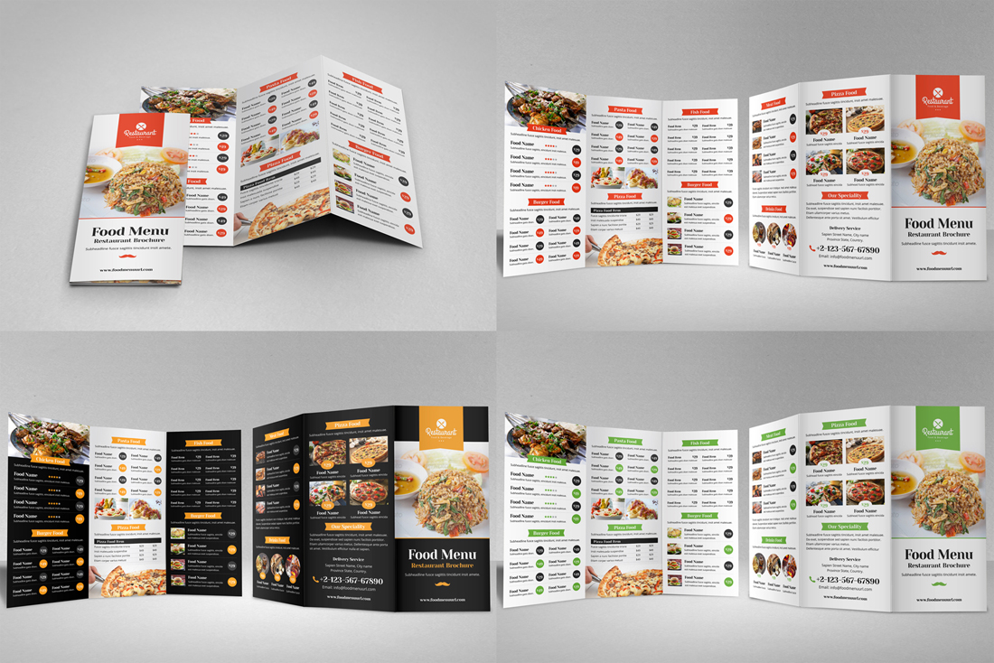 Food Menu Restaurant Brochure Bundle (243839) | Brochures | Design Bundles