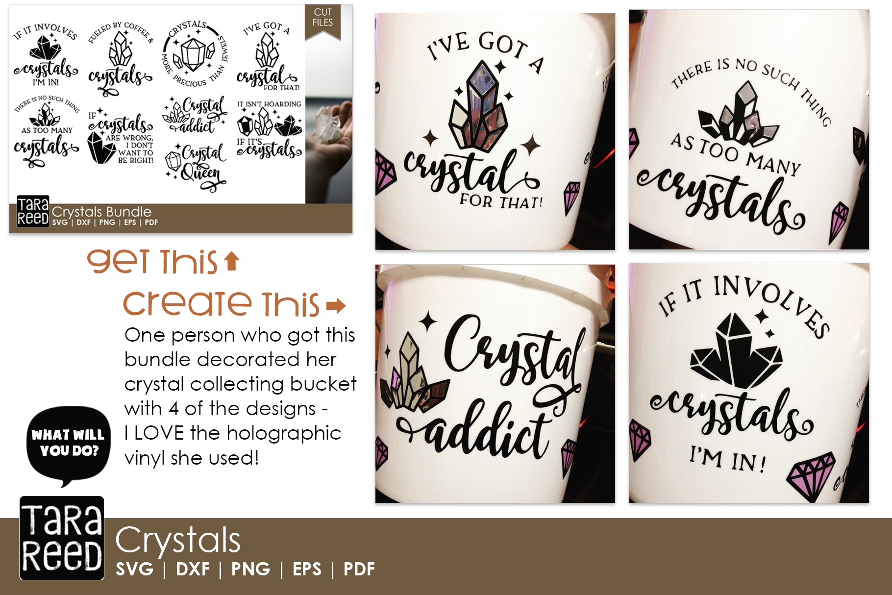 Crystals Bundle (142560) | Cut Files | Design Bundles