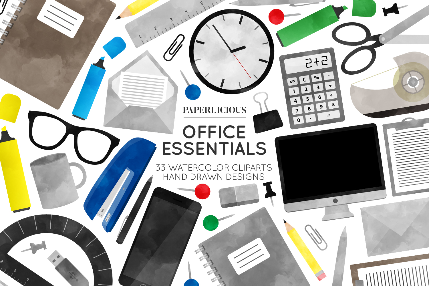 Office Cliparts (326265) | Illustrations | Design Bundles