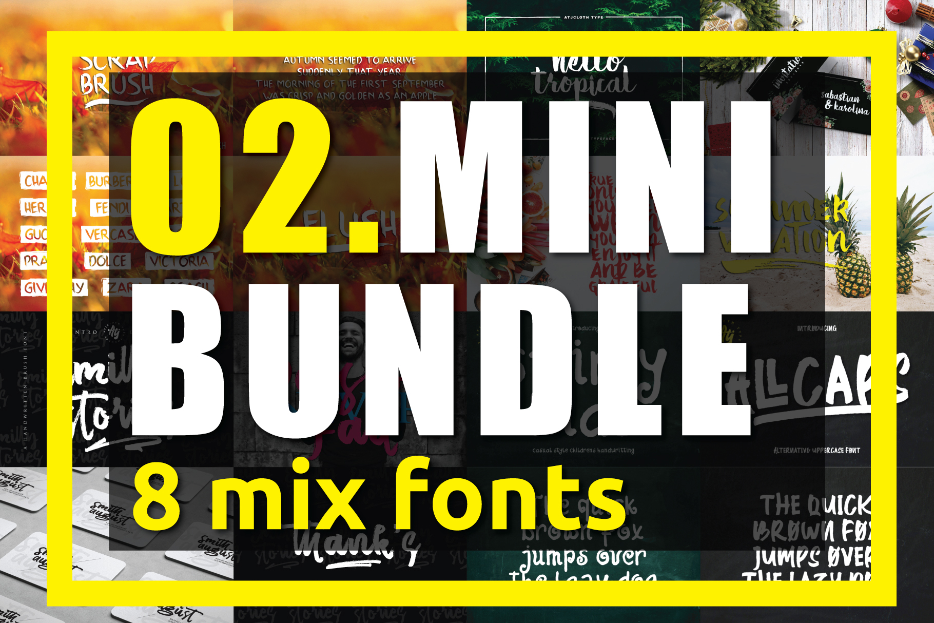02. MINI BUNDLE - 8 mix font (7006) | Script | Font Bundles