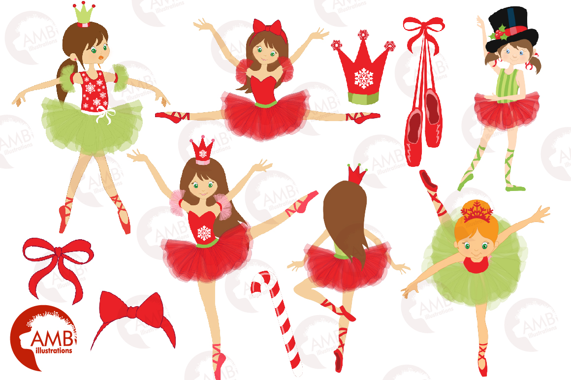 Christmas Ballerinas cliparts, Ballerinas cliparts AMB-571 (110089 ...