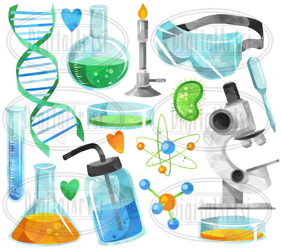 Watercolor Science Clipart (193154) | Illustrations | Design Bundles