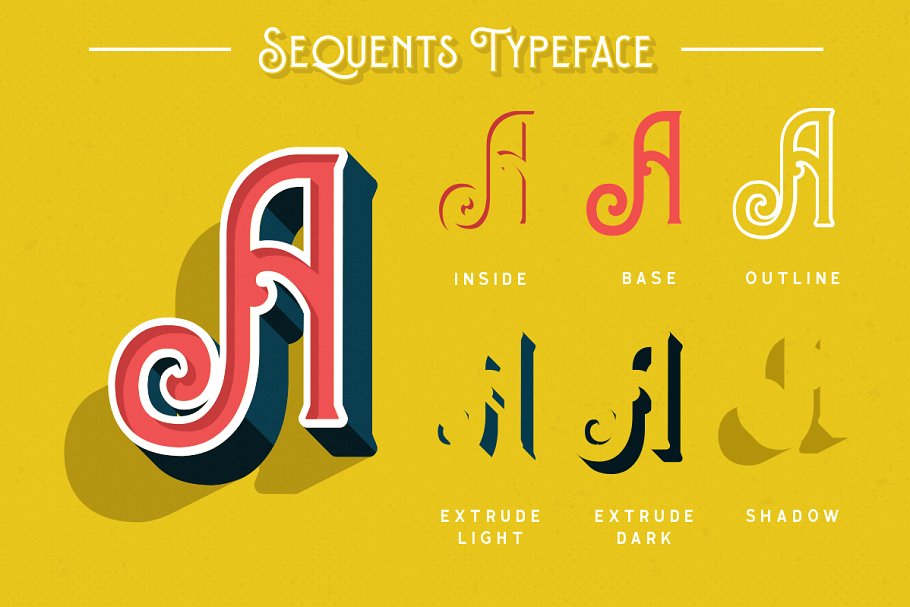 Sequents - Layered Font ORNAMENT (351704) | Regular | Font Bundles