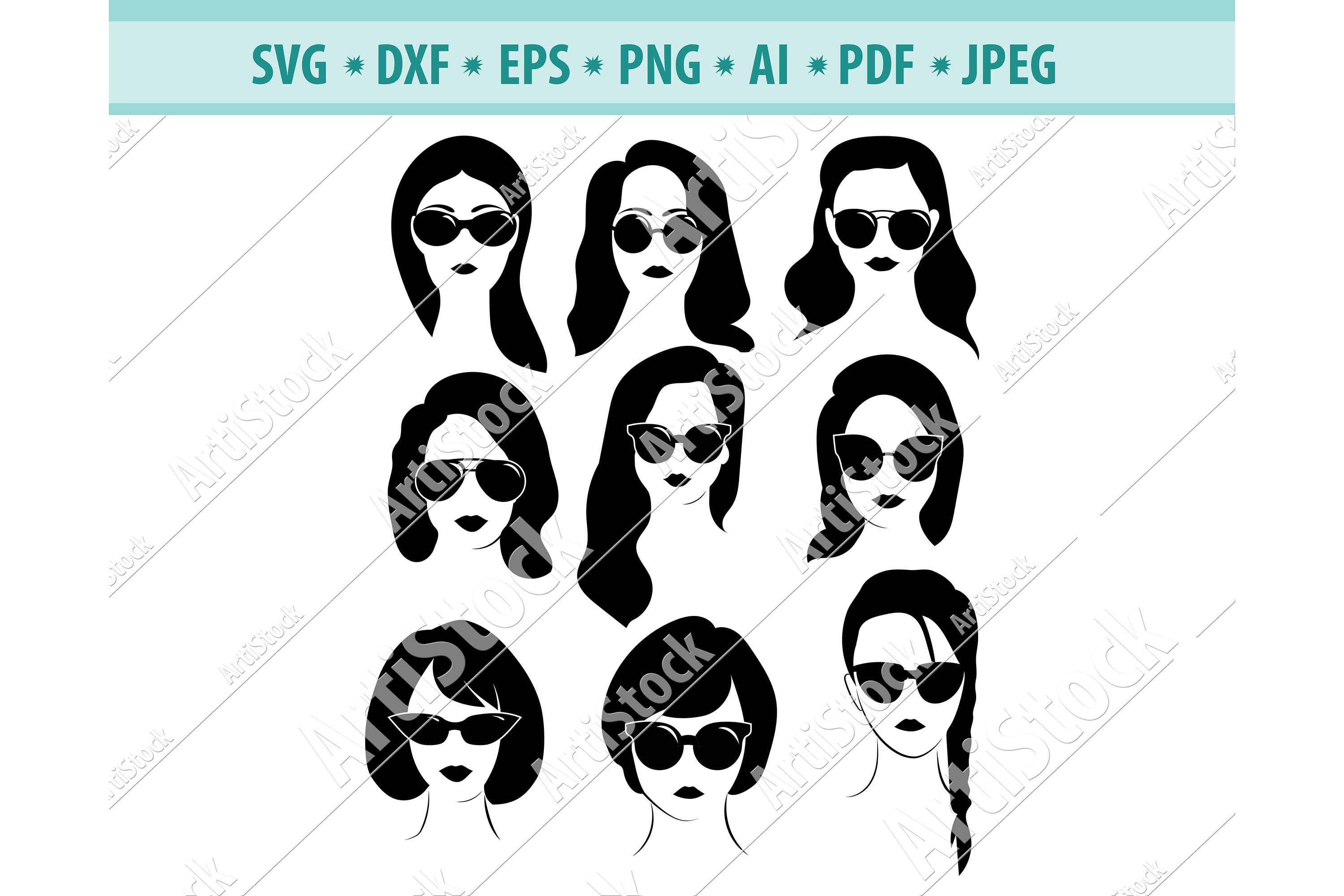 Woman's face svg, Beauty salon SVG, Makeup Dxf, Png, Eps