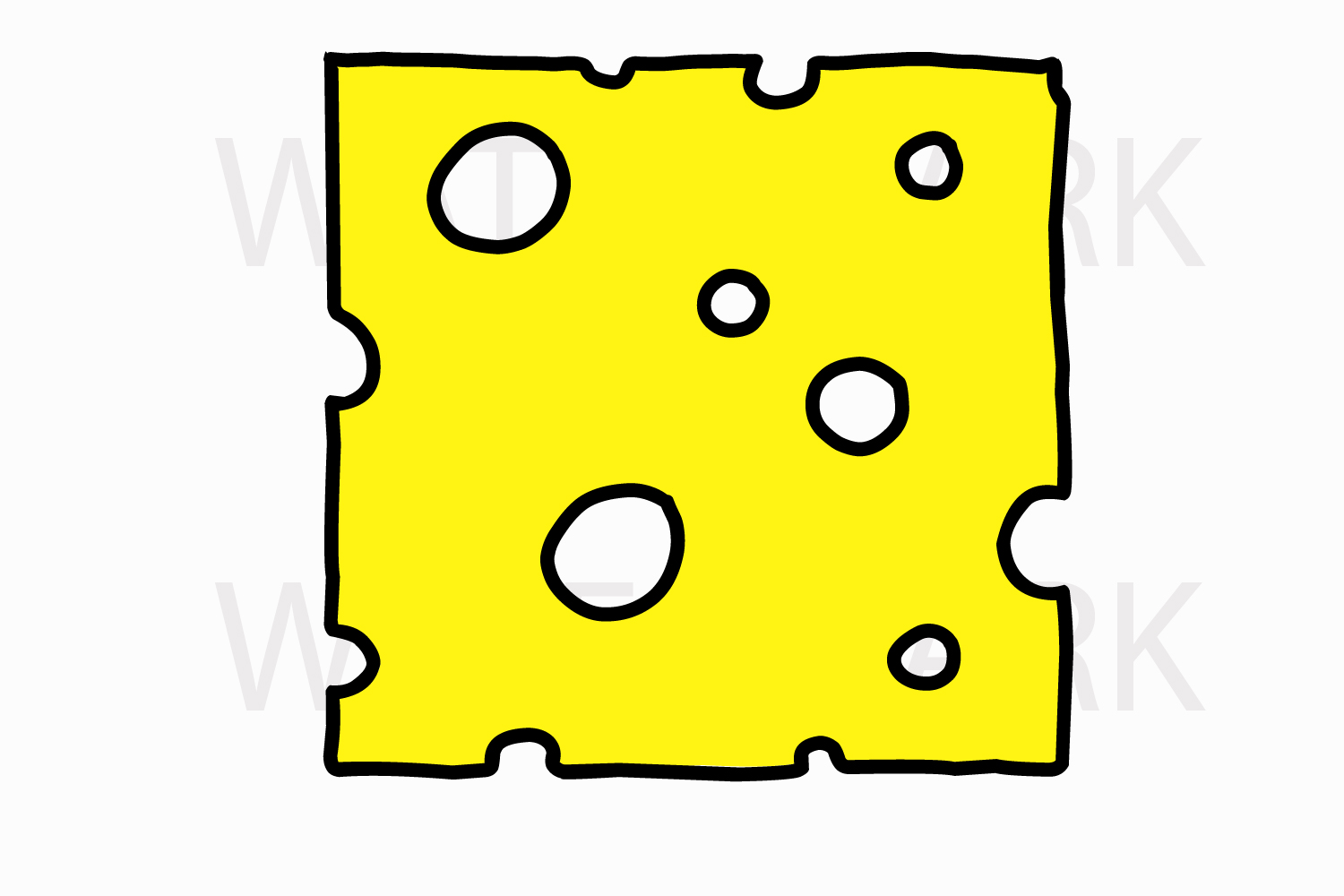 Cheese Color and outline version - SVG/JPG/PNG Hand Drawing