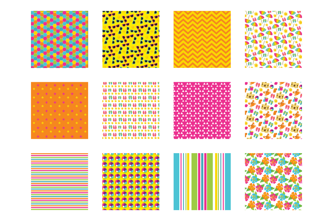 Beach Party Pattern collection, vector ai, eps and jp