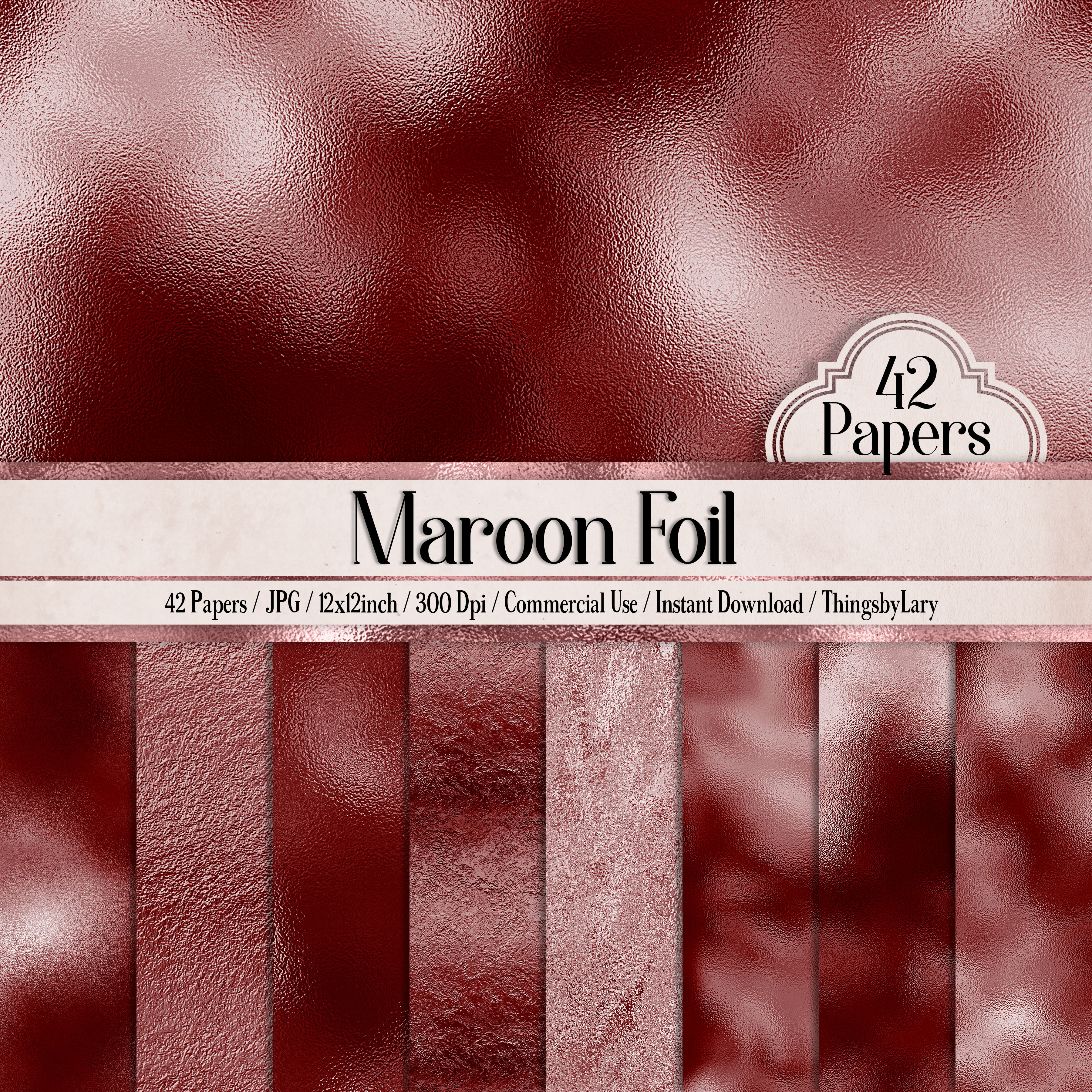 42 Maroon Luxury Metallic Foil Texture Papers (94700) | Backgrounds ...