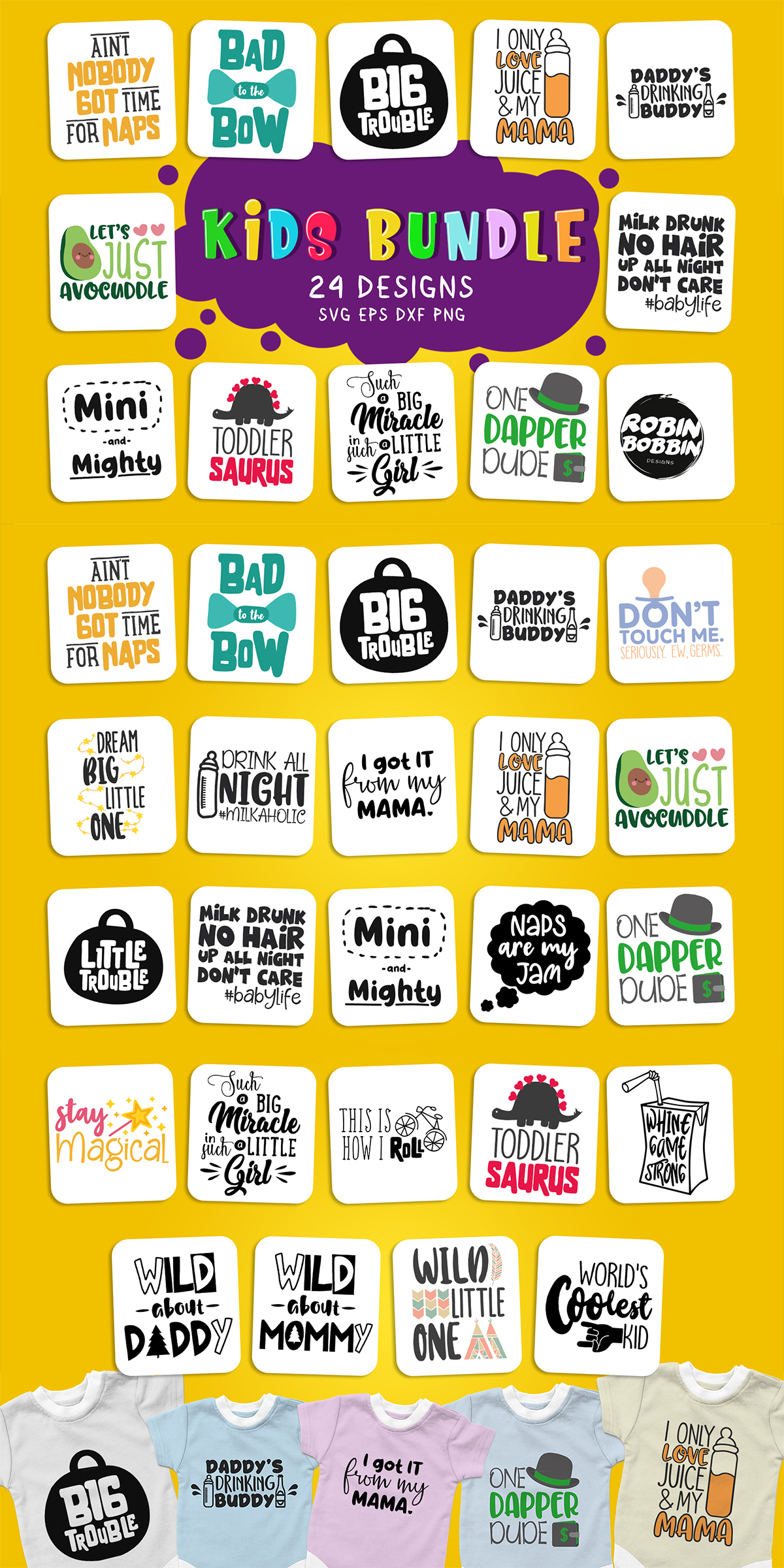 Big Kids Bundle - Baby Bundle of 24 Designs