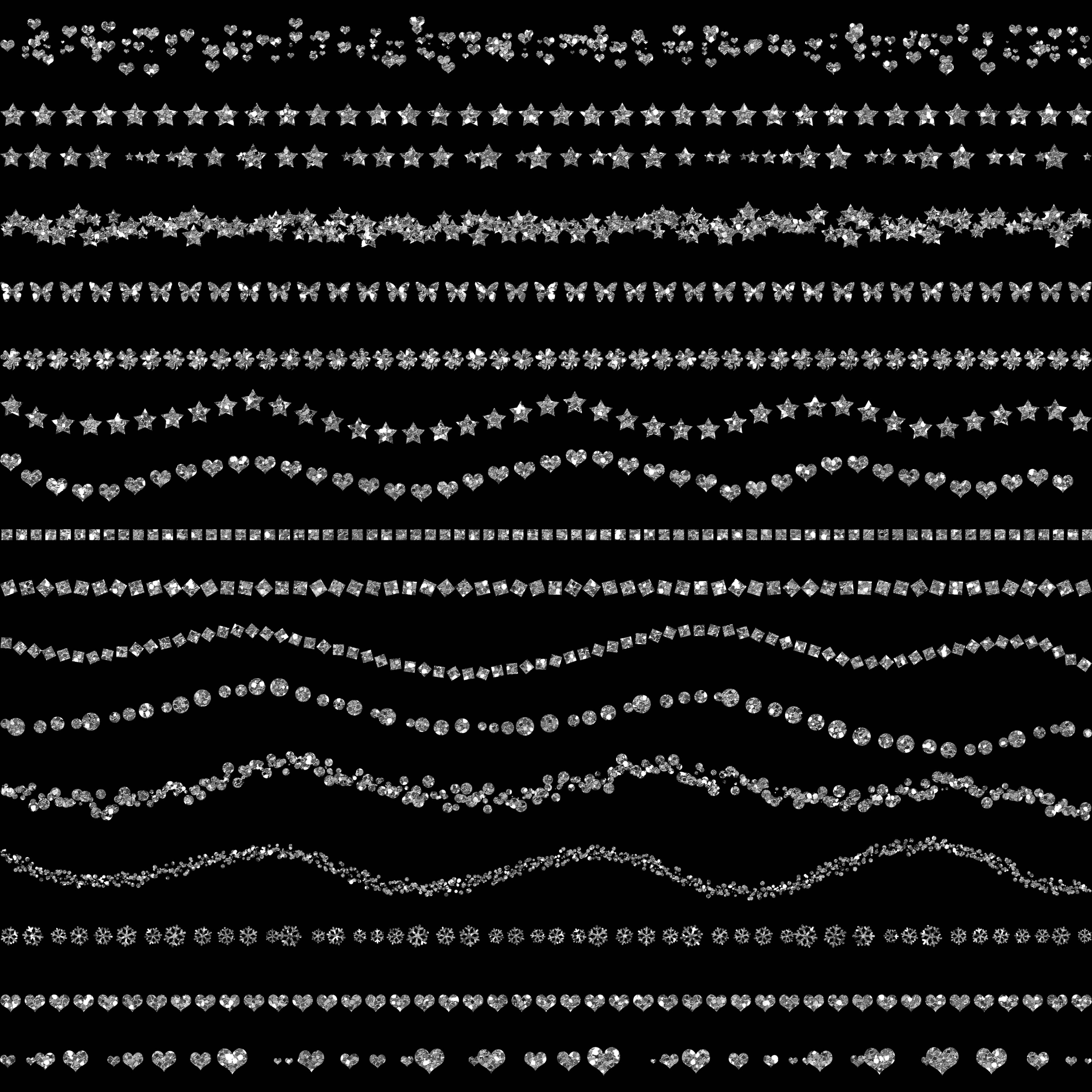 Silver Glitter Confetti Borders