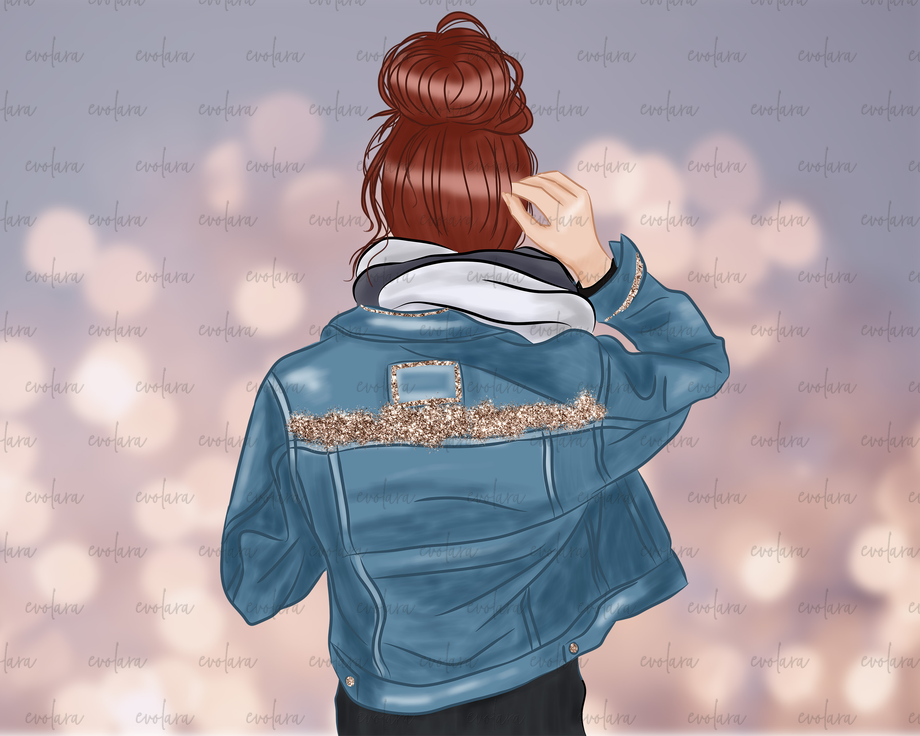 Fashion Girl Clipart Blue Denim Jacket Denim Clipart Planner