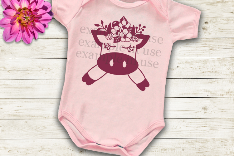 Floral cower with eyelashes cutting template Gold clipart