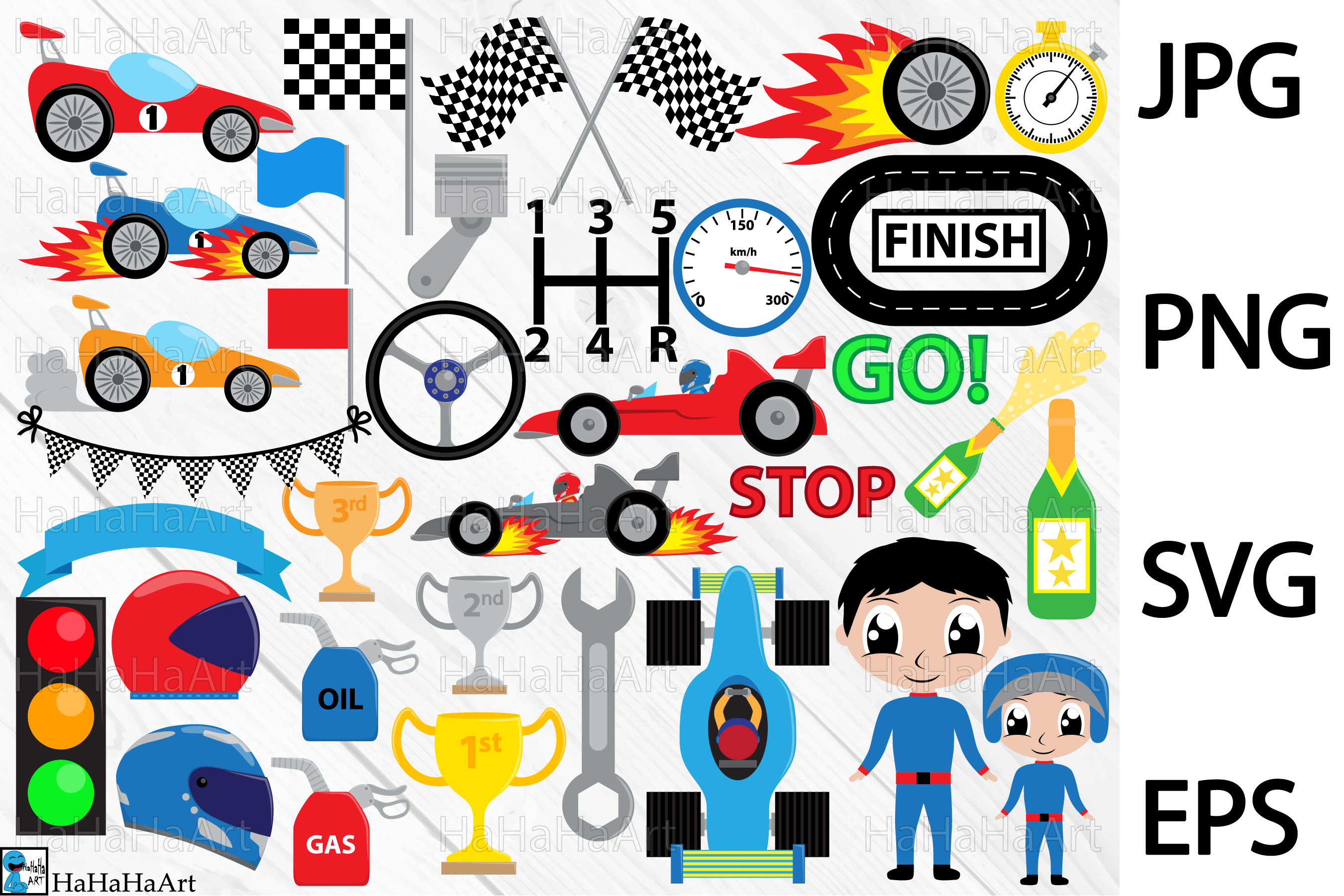 Race Car Designs - Clip art / Cutting Files - 79c