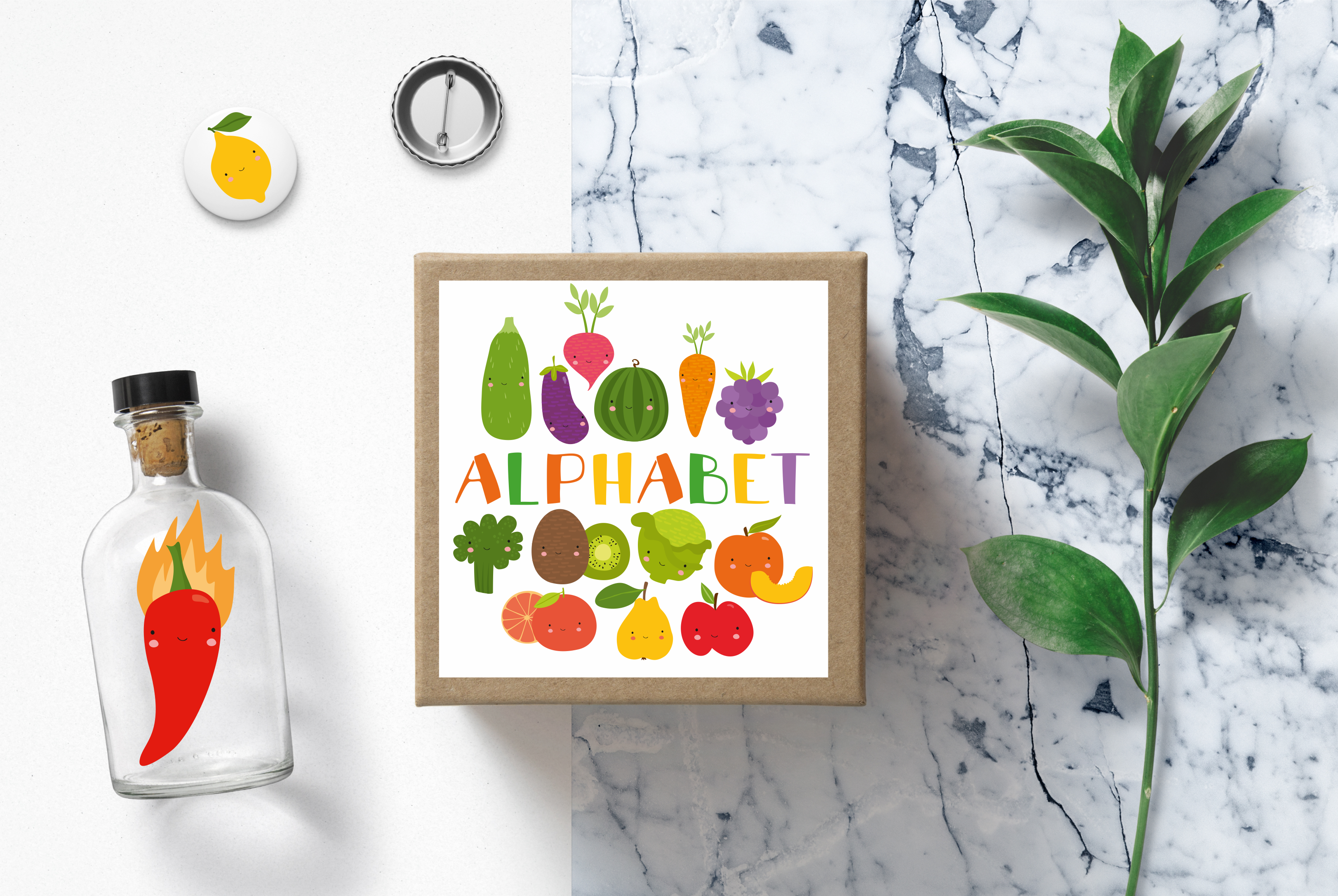 Alphabet vegetables and fruits kids (81491) | Illustrations | Design ...