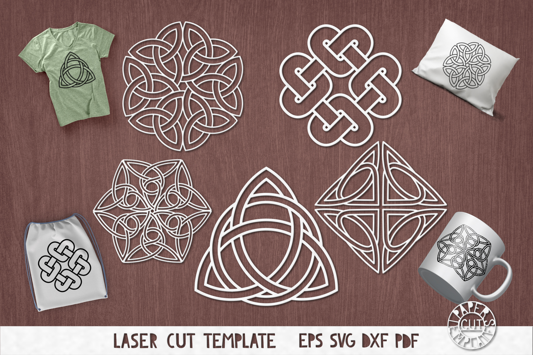 SVG Set of celtic knots for laser cutting. Irish ornaments. (424670 ...