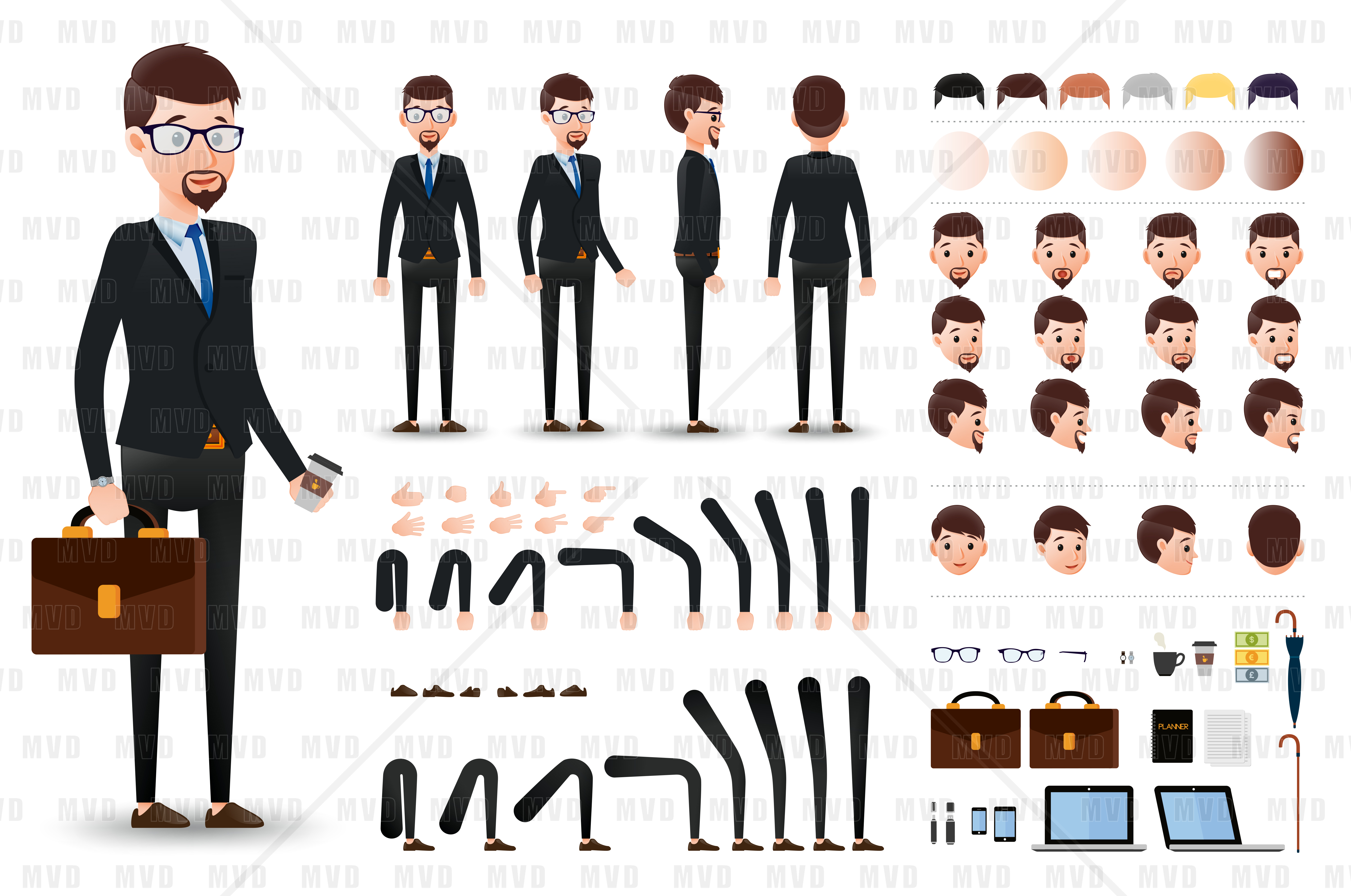 Businessman Character Creation Kit Template (49241) | Characters ...