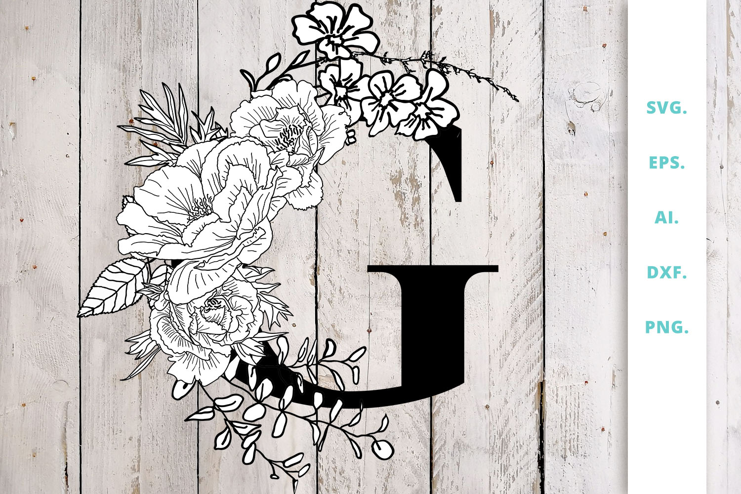 Floral Letter G Paper Cut file SVG/DXF (378569) | Monograms | Design ...