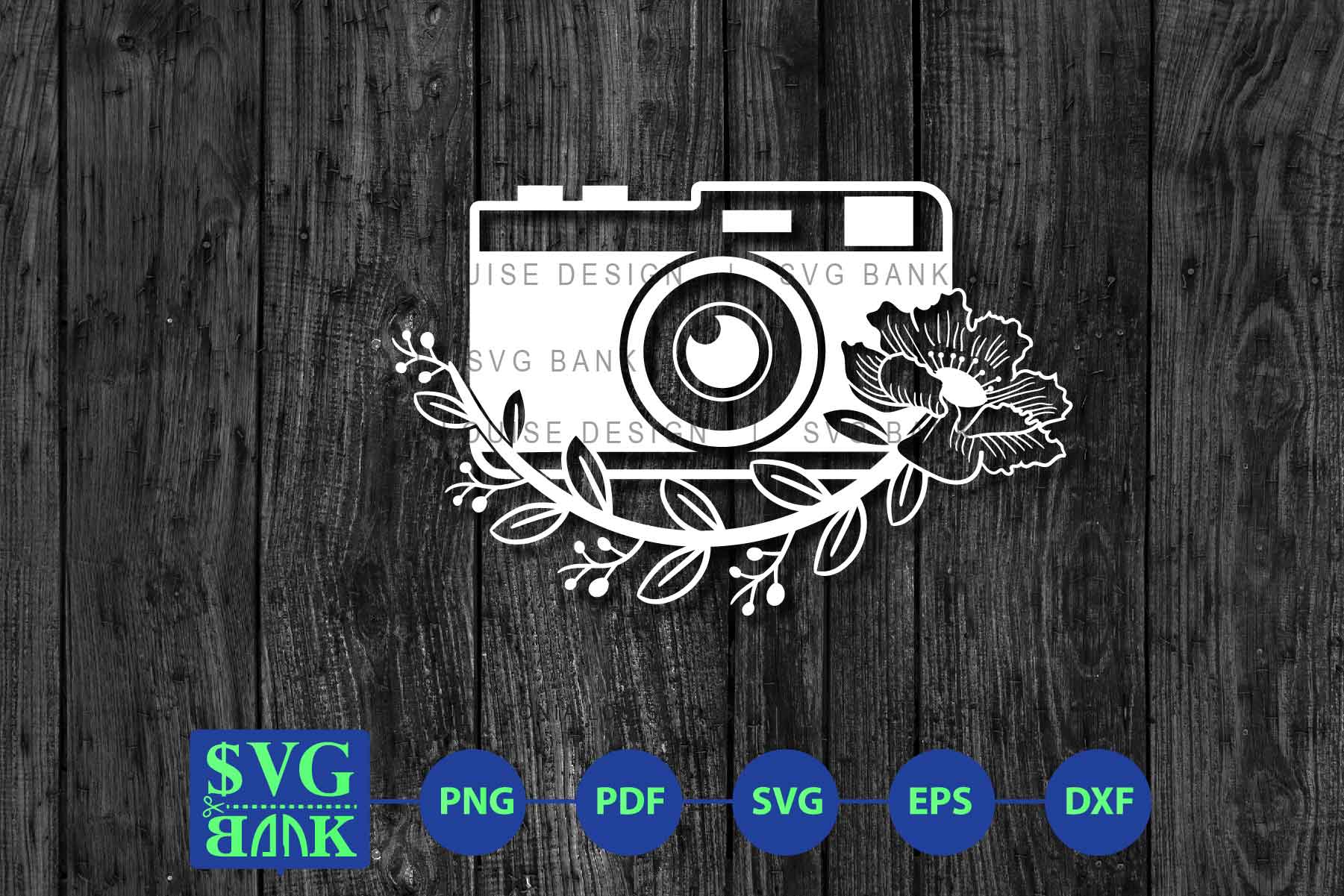 Camera SVG, Mirrorless Camera with flower, photography svg