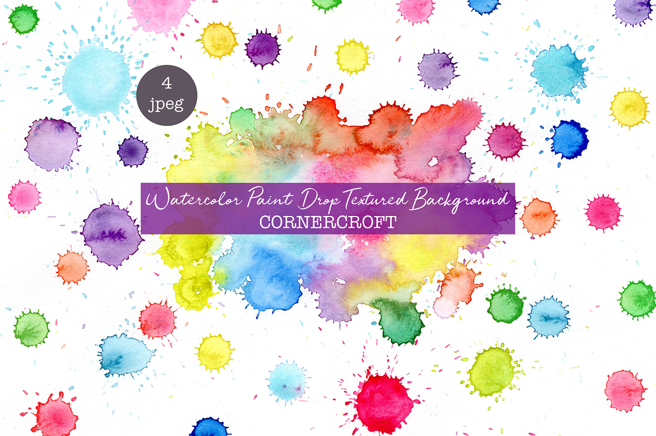 Watercolor paint drops background