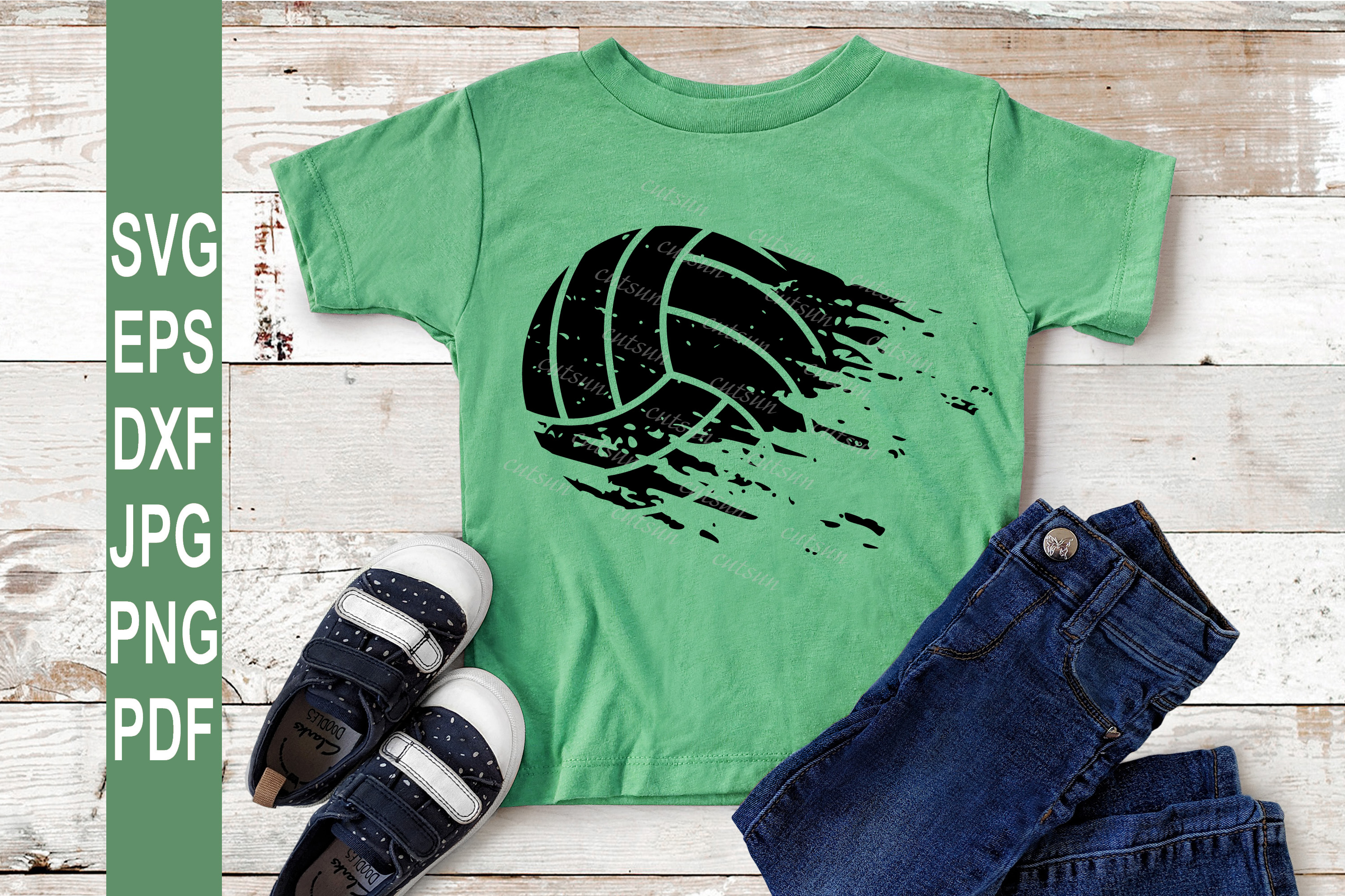 Volleyball Distressed SVG | Volleyball Brushstroke SVG