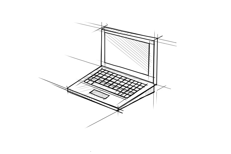 Laptop Computer Technical Drawing