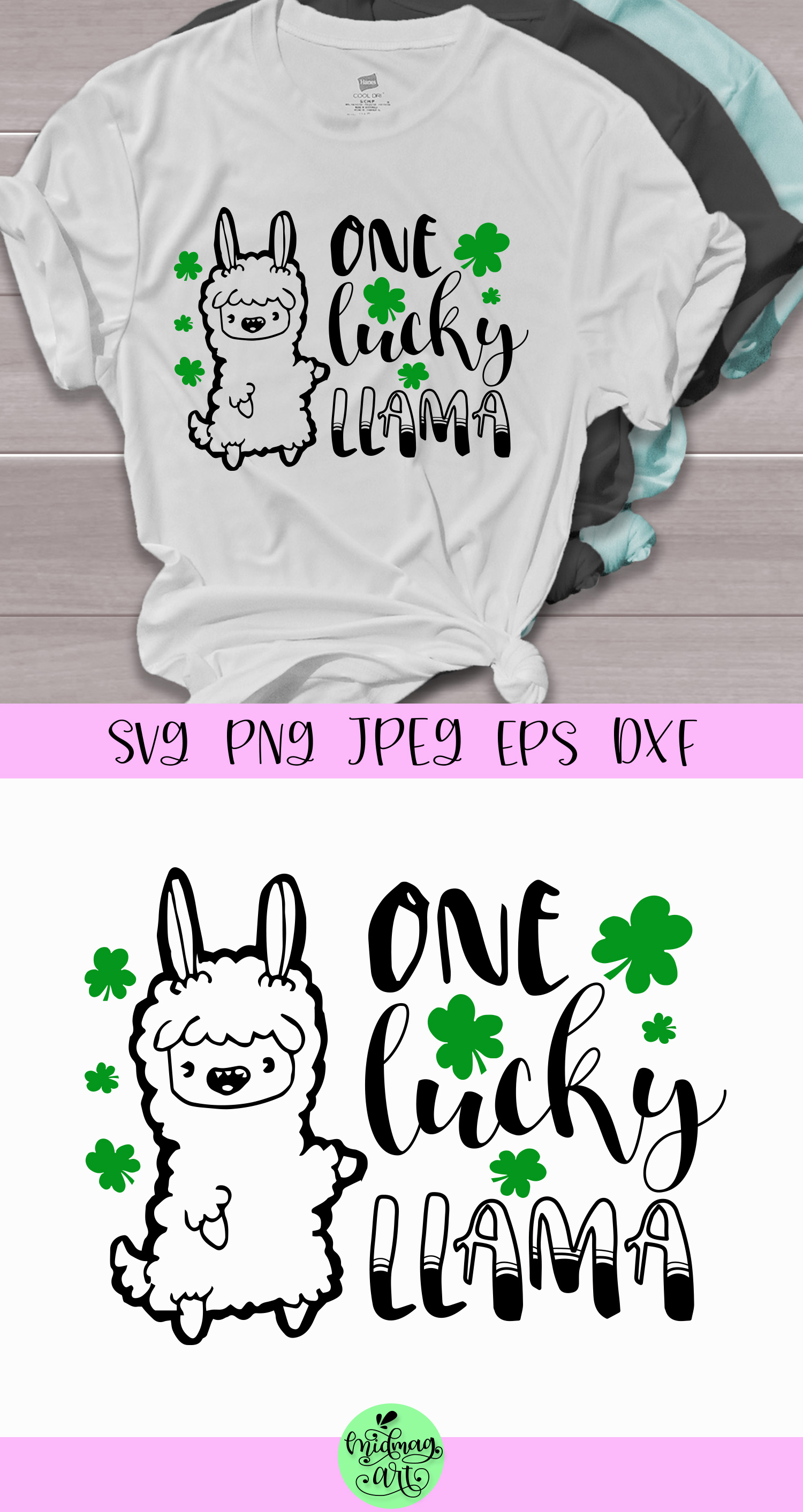 One lucky llama svg, st patricks day svg