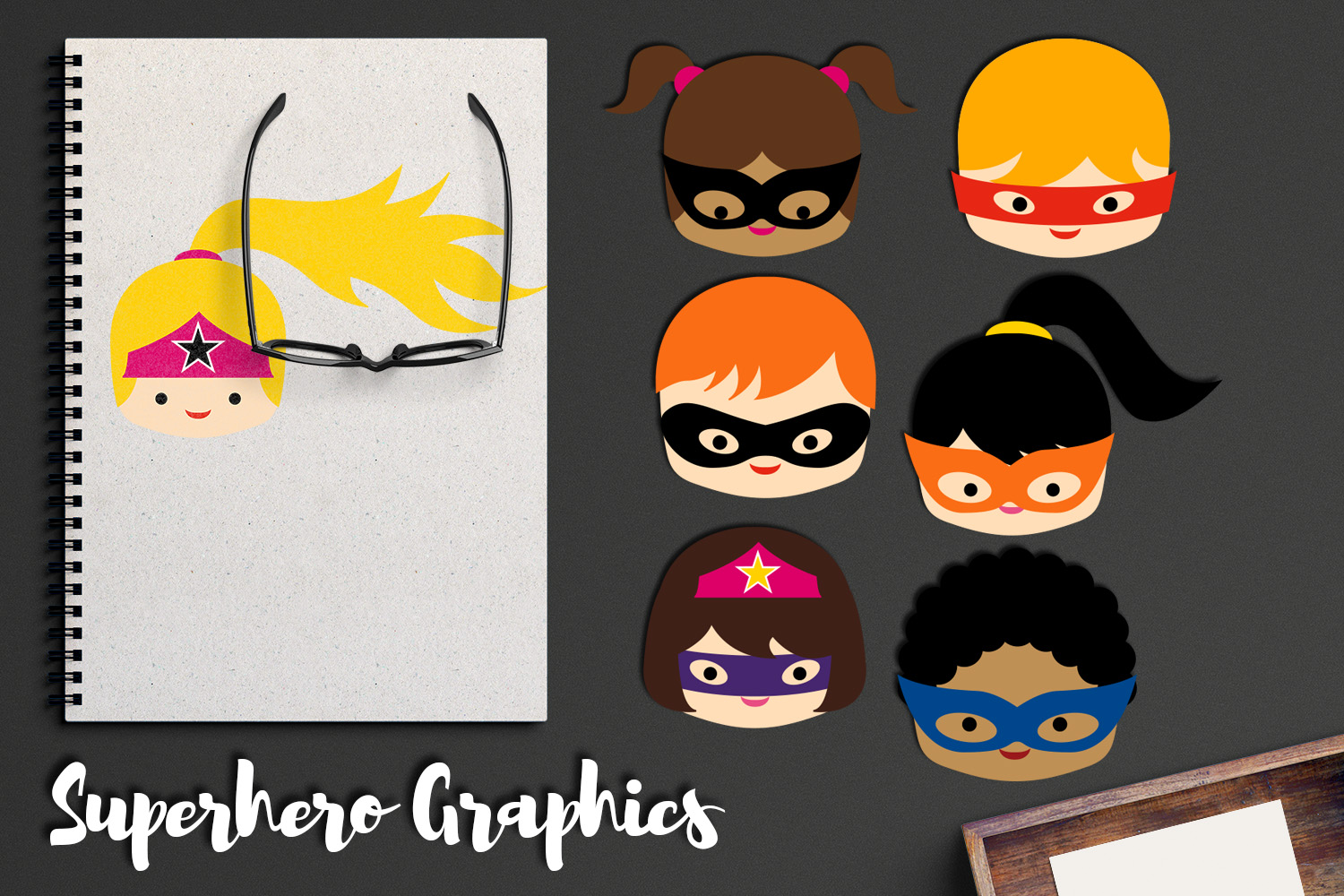 Mix and Match Superhero Body and Head - Graphics Bundle