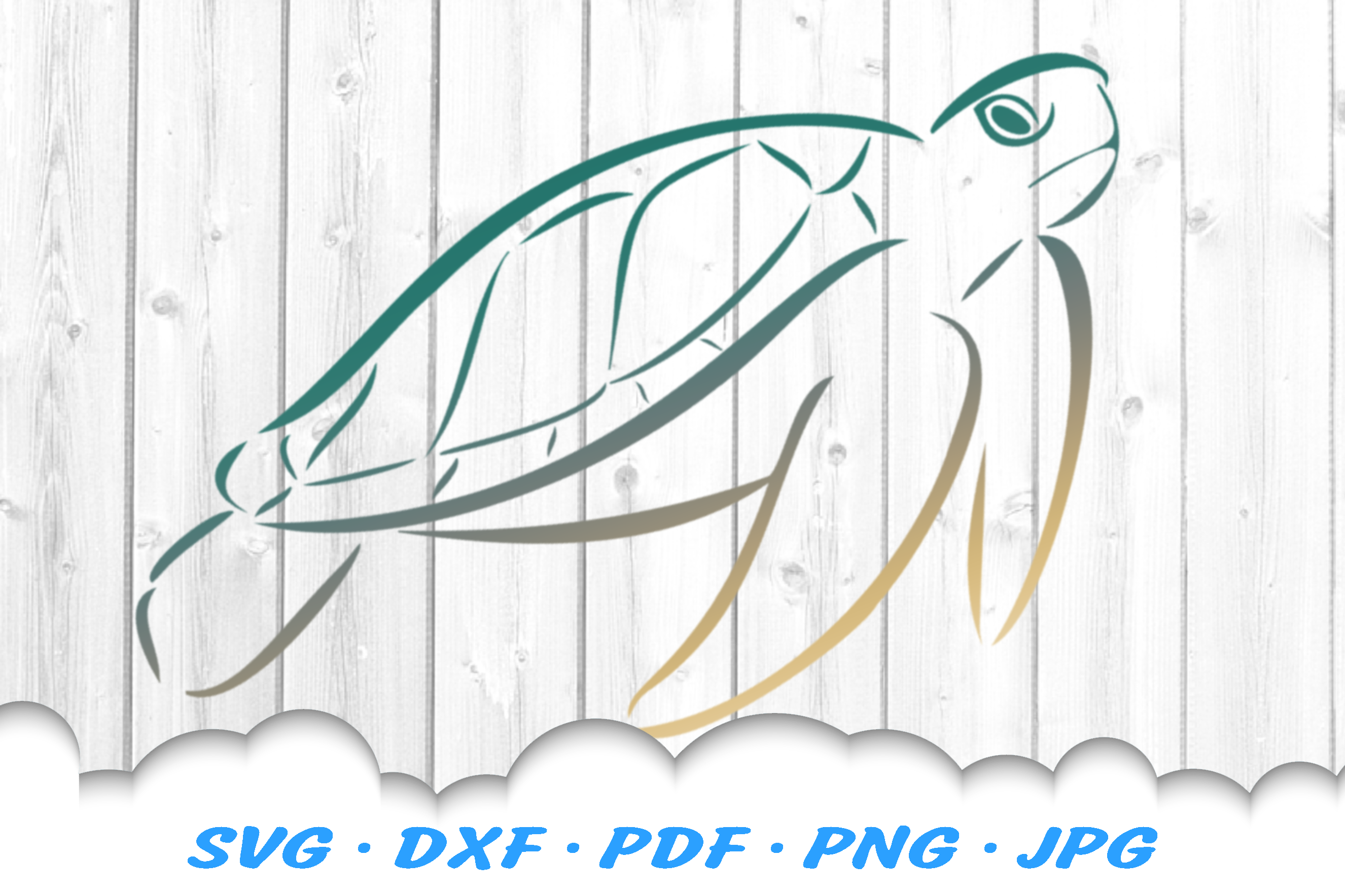 Tribal Sea Turtle SVG DXF Cut Files