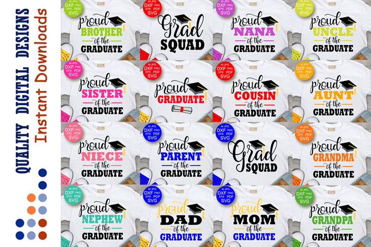 Graduate Bundle svg files Graduation Svg INSTANT DOWNLOAD (125365) | SVGs | Design Bundles